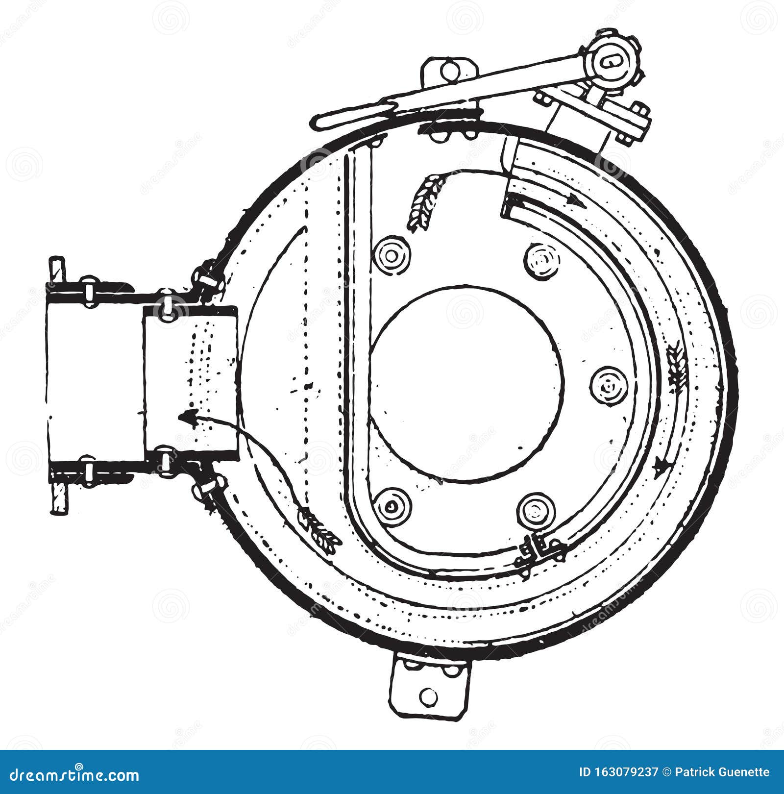 Diametrical Section through the Axis of the Steam Outlet Pipe, Vintage ...