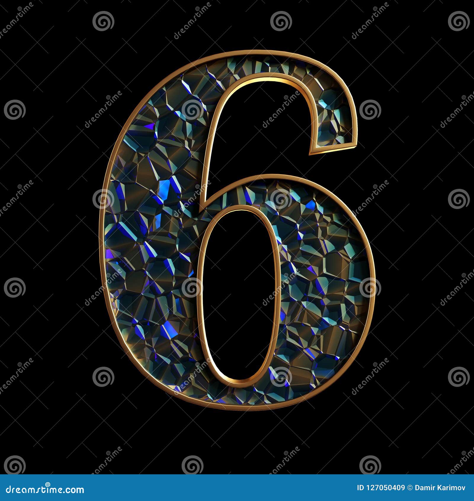 Diamod 3D Alphabet and Numbers Stock Illustration - Illustration of ...