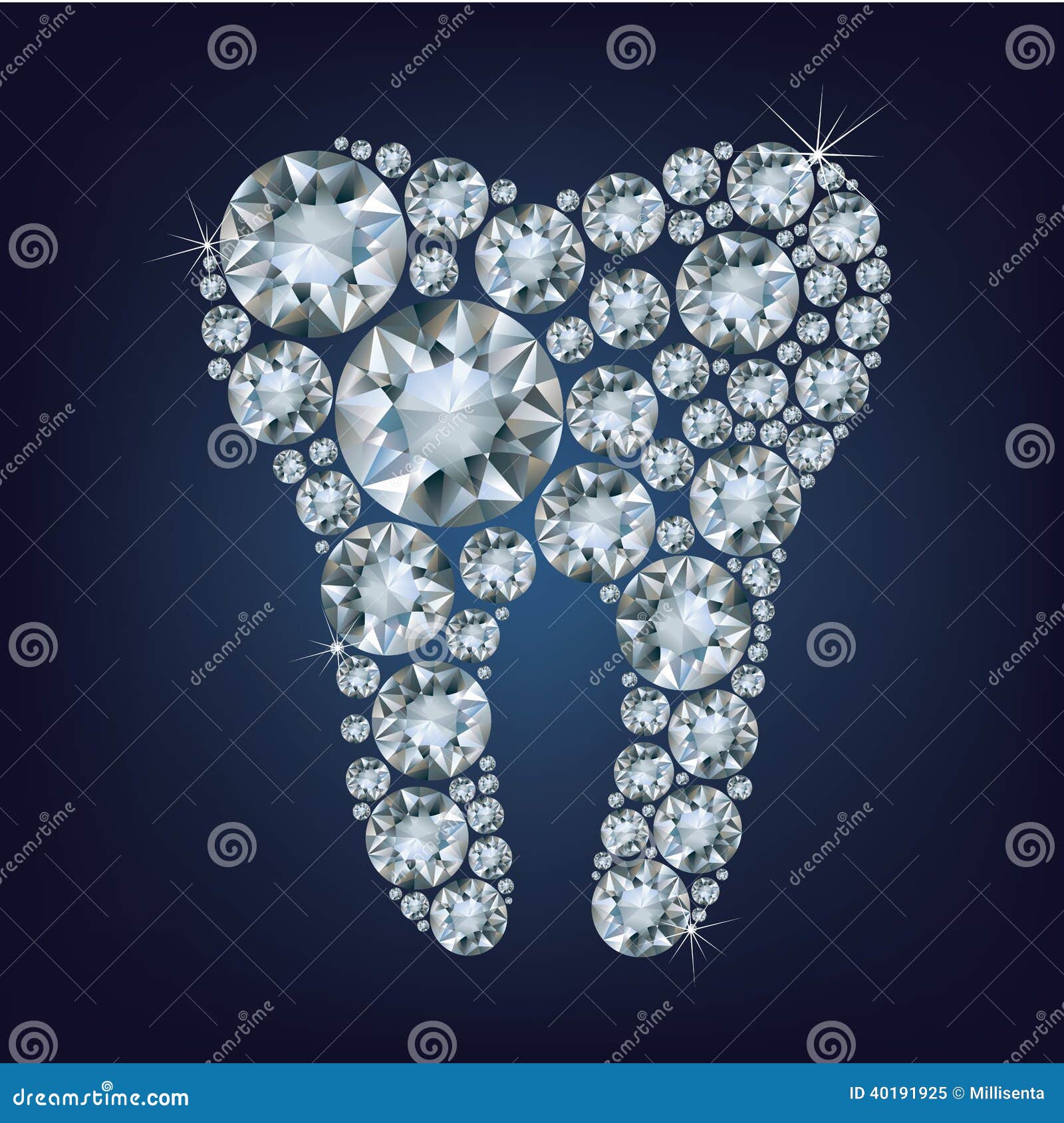 Diamon tooth stock vector. Illustration of care, dental - 40191925