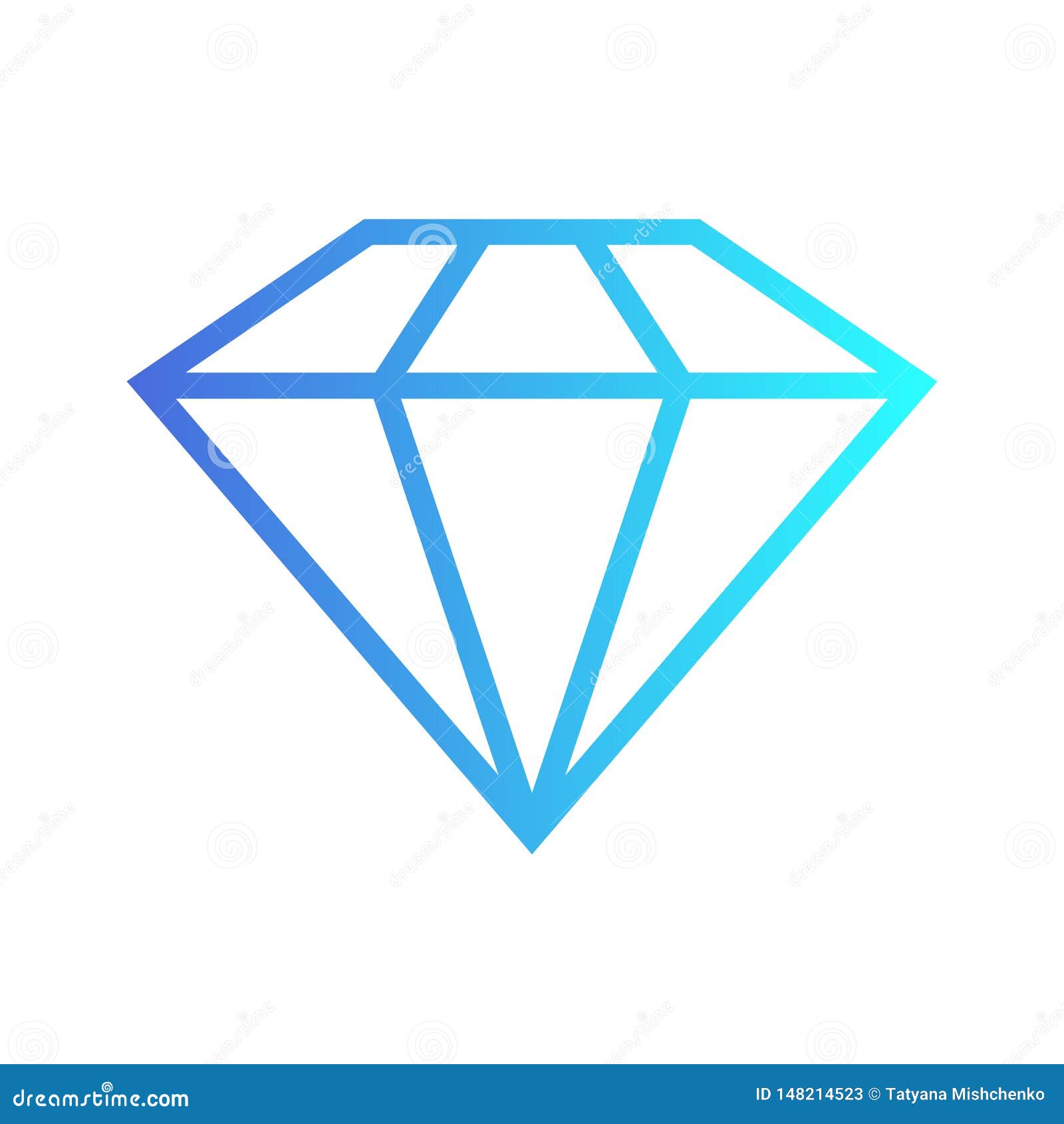 Diamond Icons Set, Flat Design. Stock Illustration - Illustration of ...