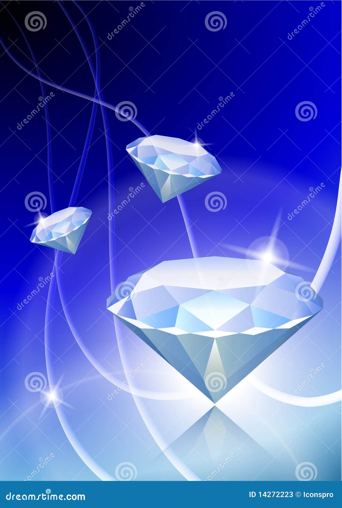 Diamond on Abstract Light Background Stock Illustration - Illustration ...