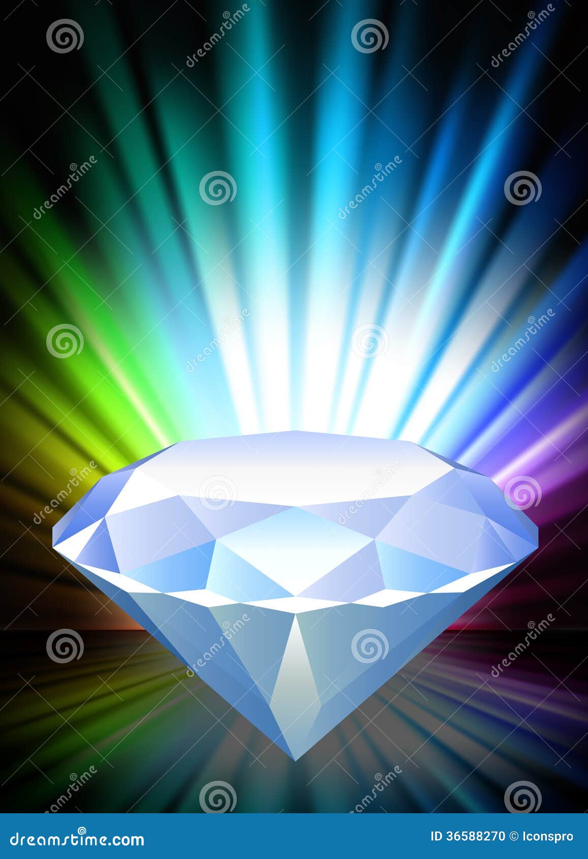 Diamond on Abstract Spectrum Background Stock Illustration ...