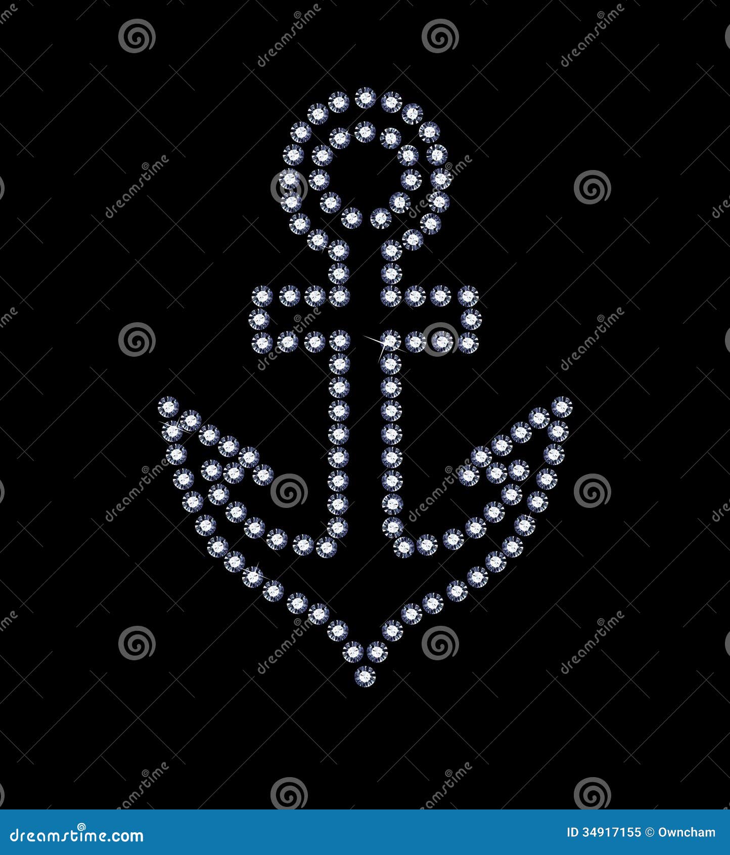 Diamond Anchor stock vector. Illustration of brilliant - 34917155