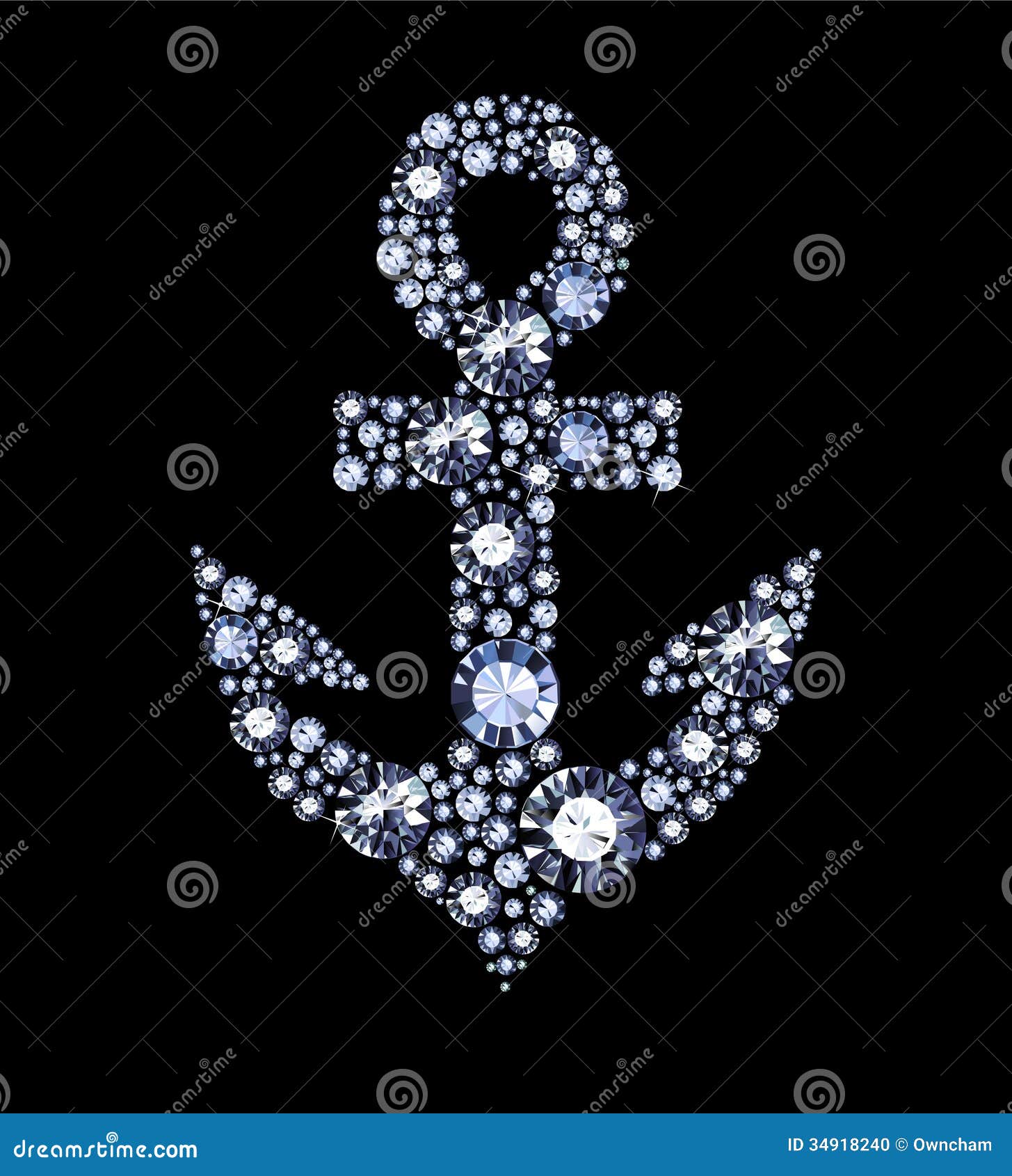 Diamond Anchor stock vector. Illustration of naval, boat - 34918240