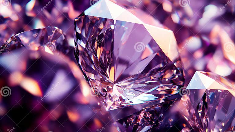 A Diamond Background Featuring a Detailed View of Diamond Facets with ...