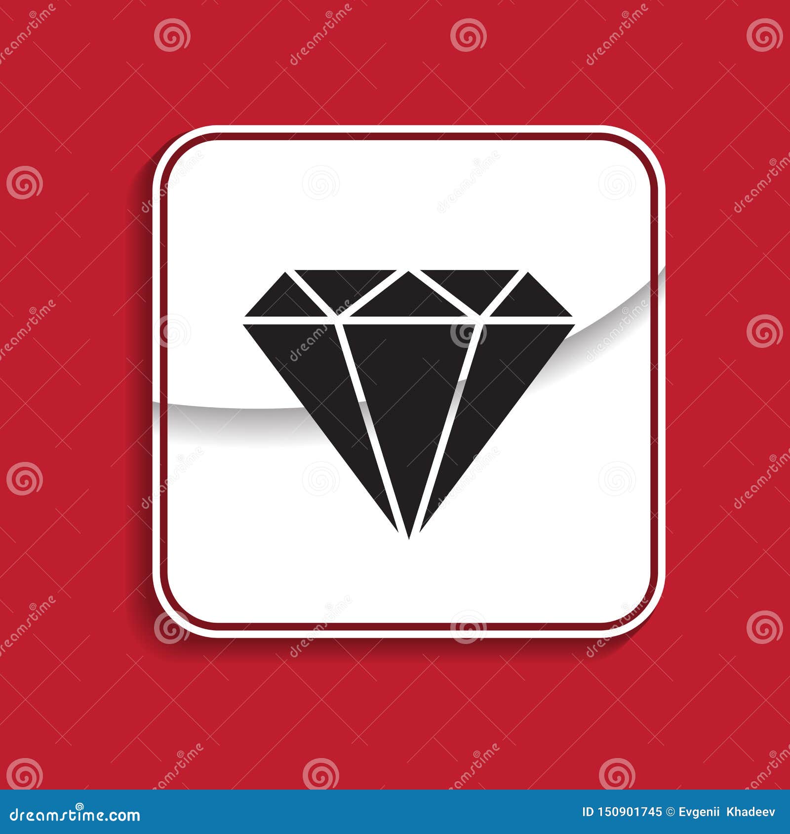 Diamond Badge Icons, Logo For Mobile Concept And Web Apps. Cartoon ...