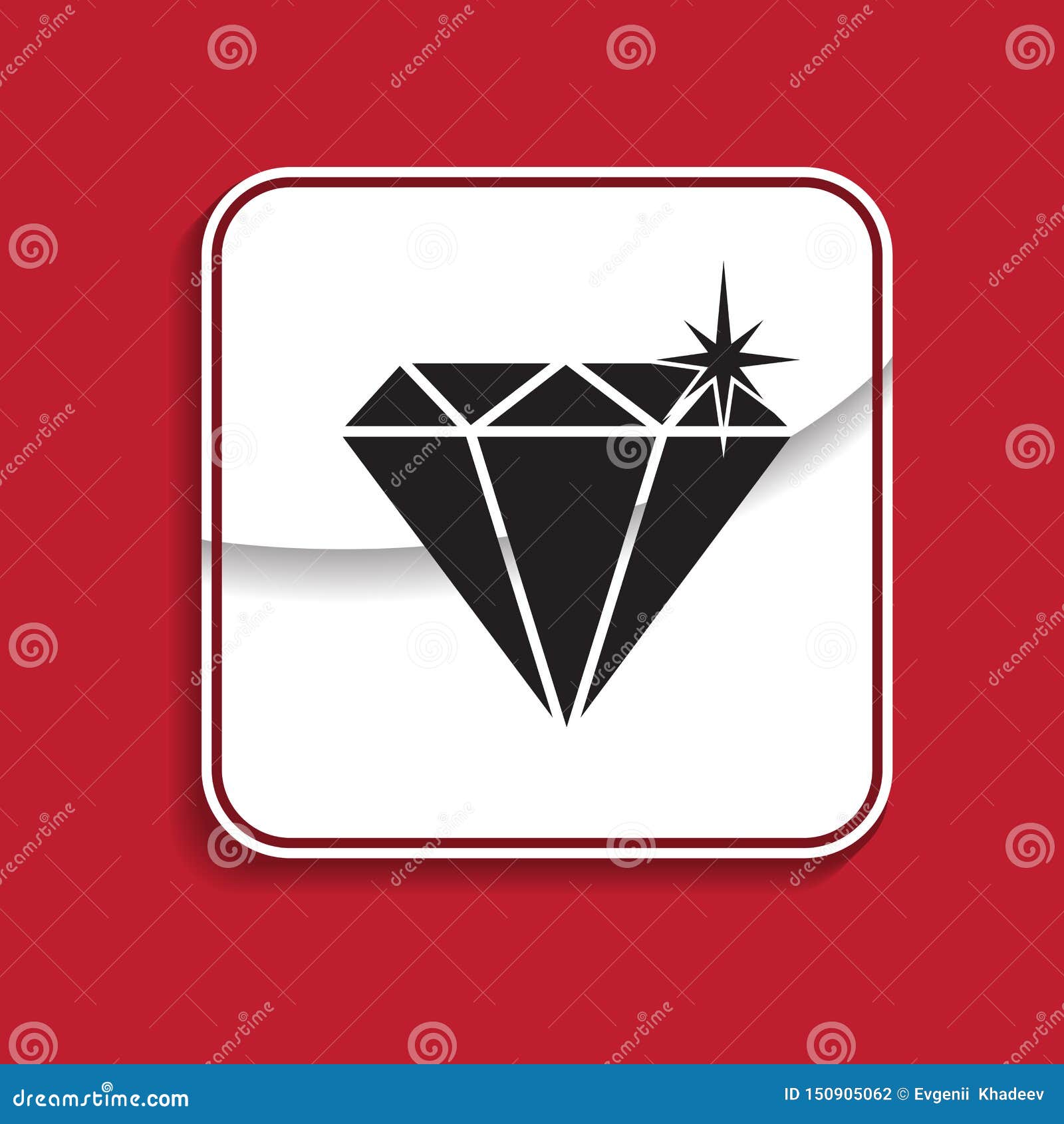 Diamond Badge Icons, Logo For Mobile Concept And Web Apps. Cartoon ...