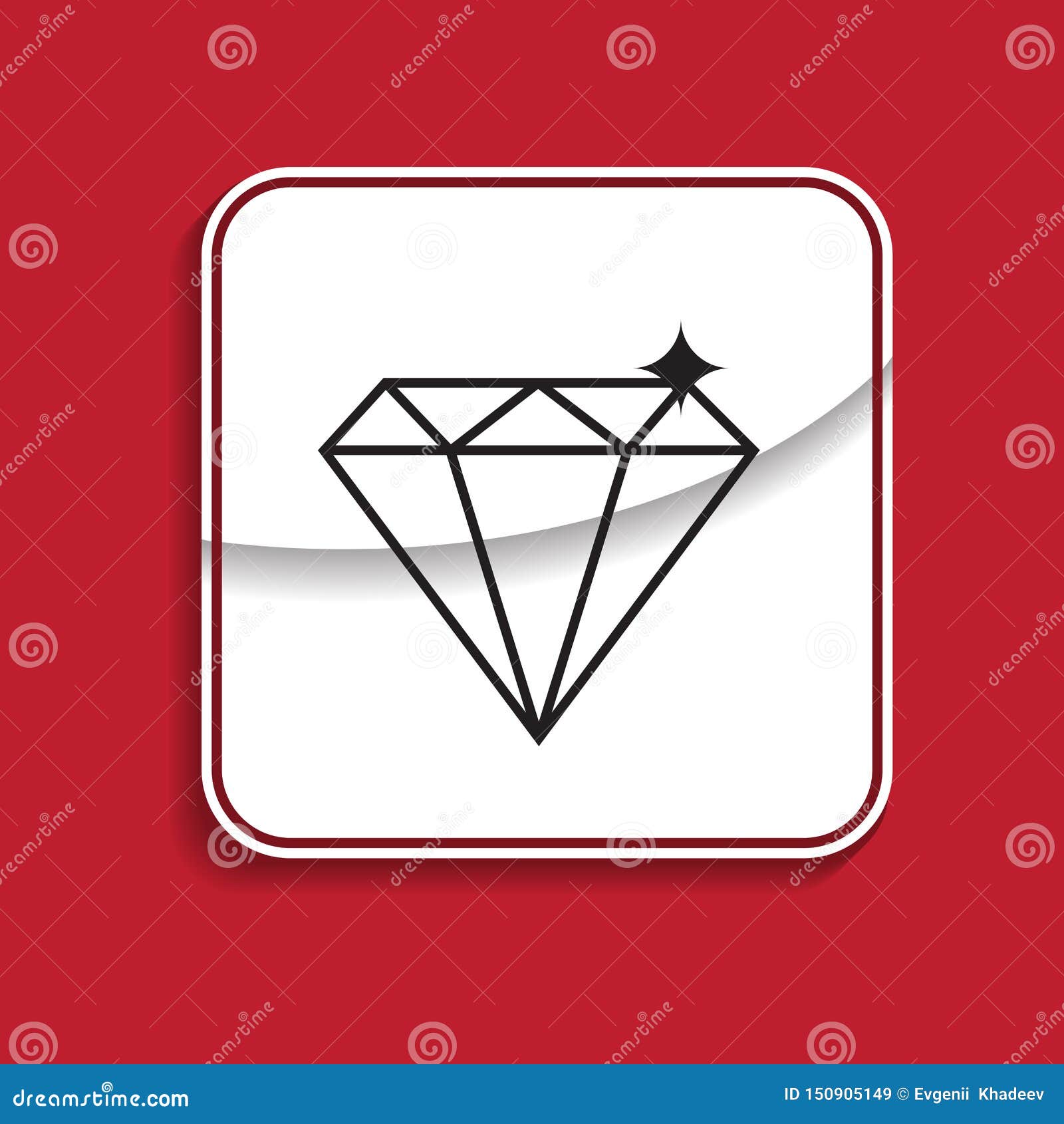 Diamond Badge Icons, Logo For Mobile Concept And Web Apps. Cartoon ...