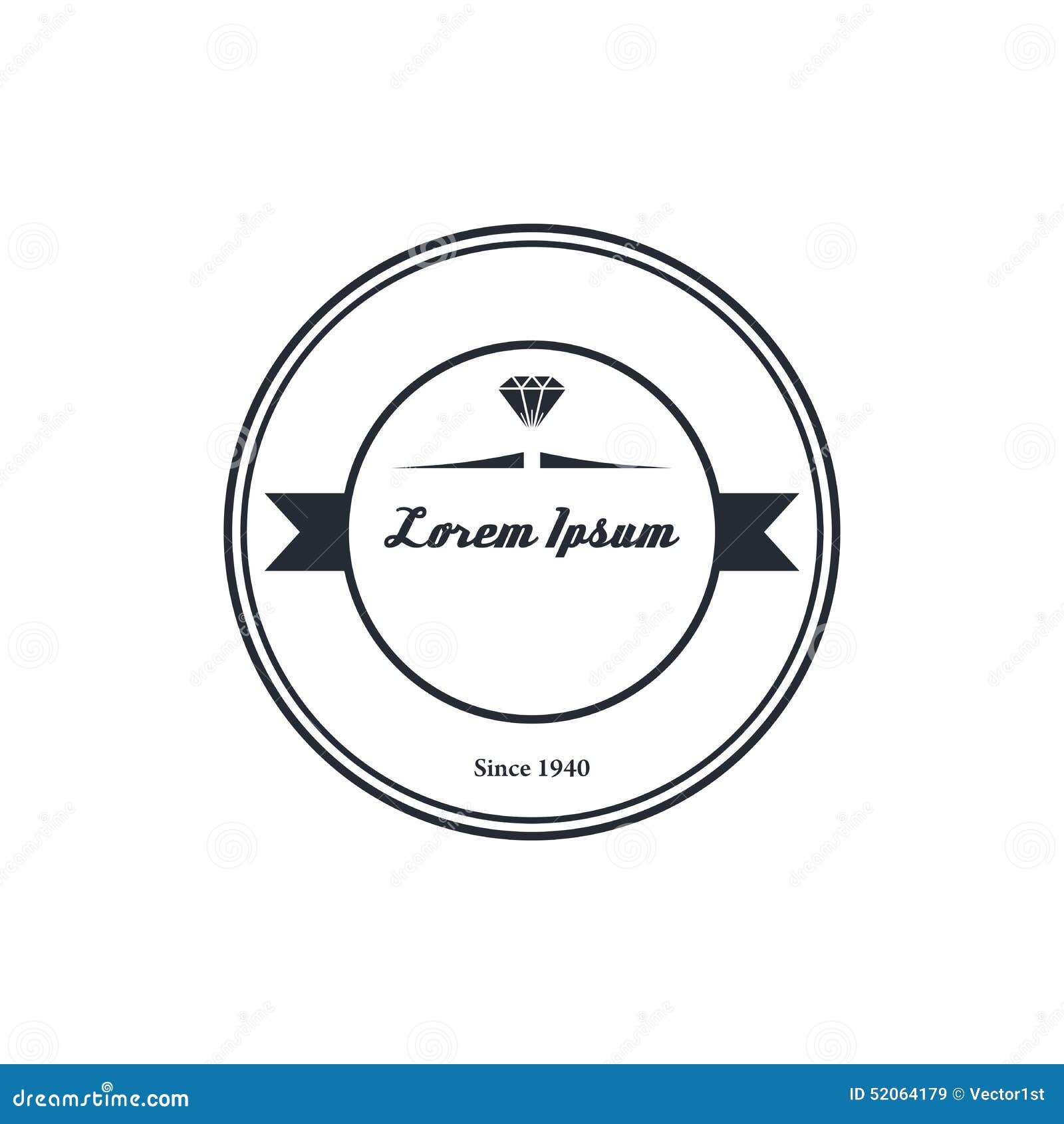 Diamond badge theme stock vector. Illustration of isolated - 52064179