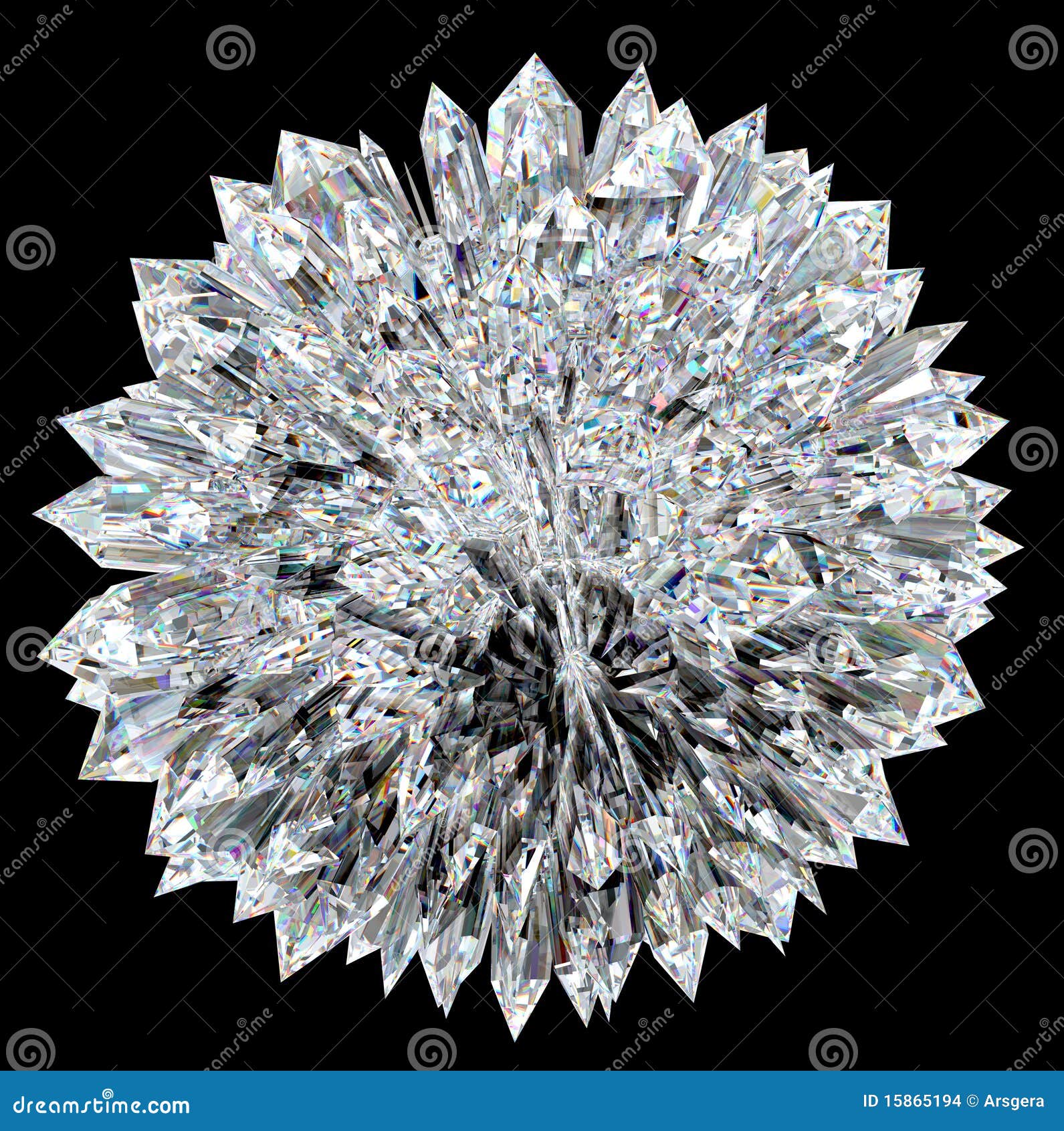 Diamond Ball with Acute Stalagmites Stock Illustration - Illustration ...