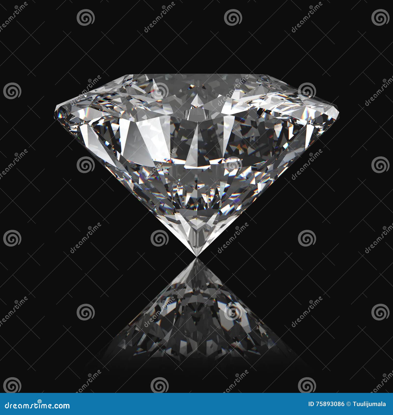 Diamond on the Black Background Stock Illustration - Illustration of ...