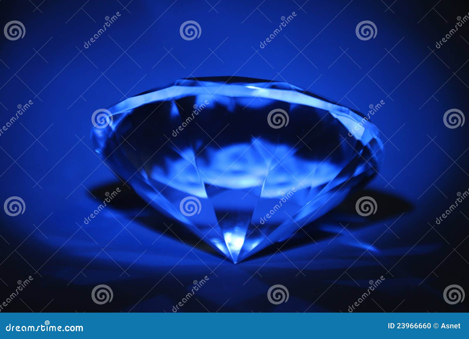 Diamond in blue stock photo. Image of sparkle, natural - 23966660