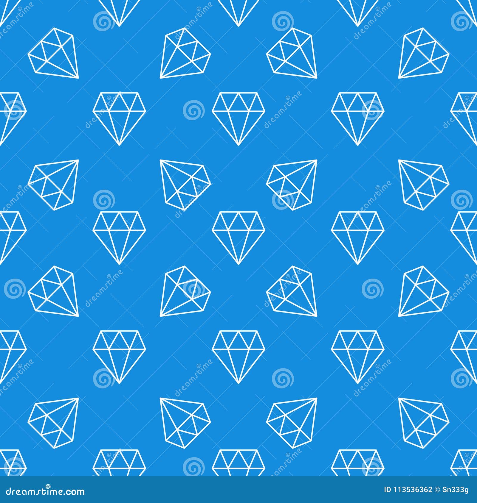 Diamond Blue Seamless Pattern. Vector Modern Background Stock Vector ...