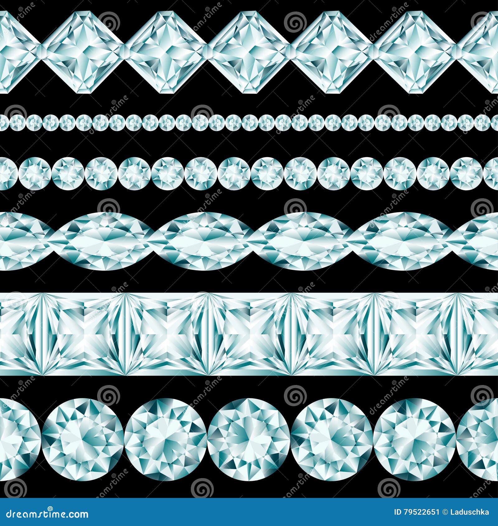 Diamond borders set stock vector. Illustration of black - 79522651