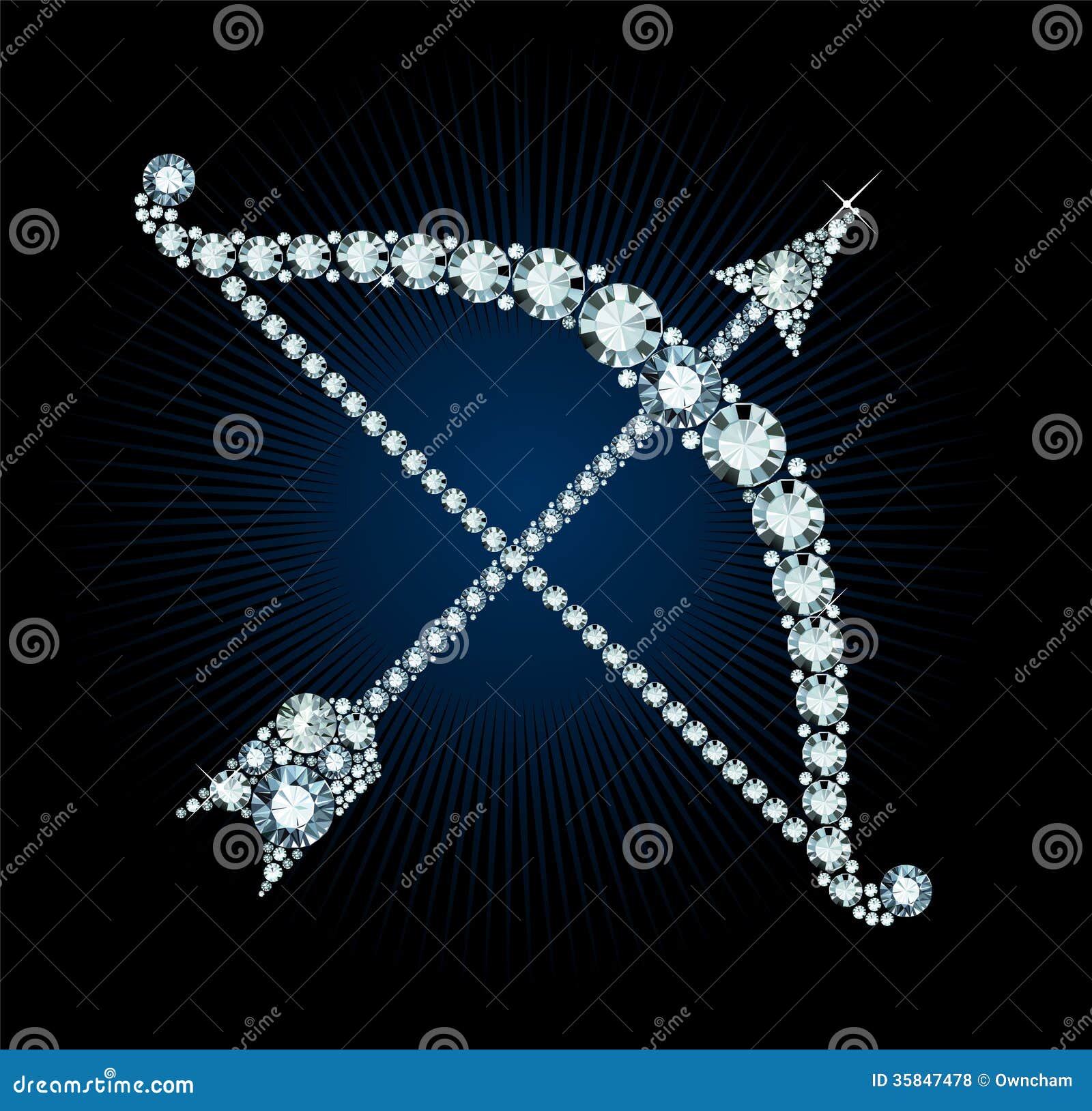 Diamond Bow and Arrow stock vector. Illustration of exuberance - 35847478