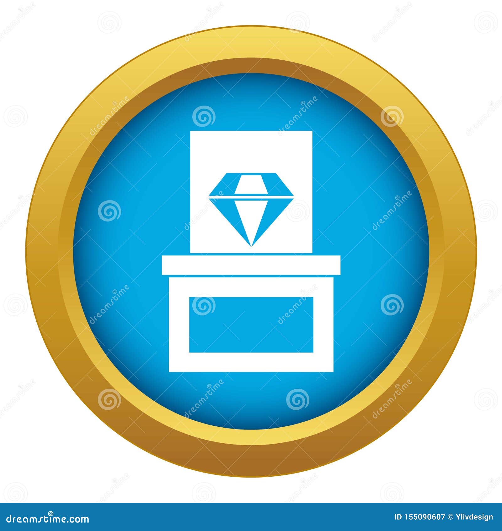 Diamond in Box Icon Blue Vector Isolated Stock Vector - Illustration of ...