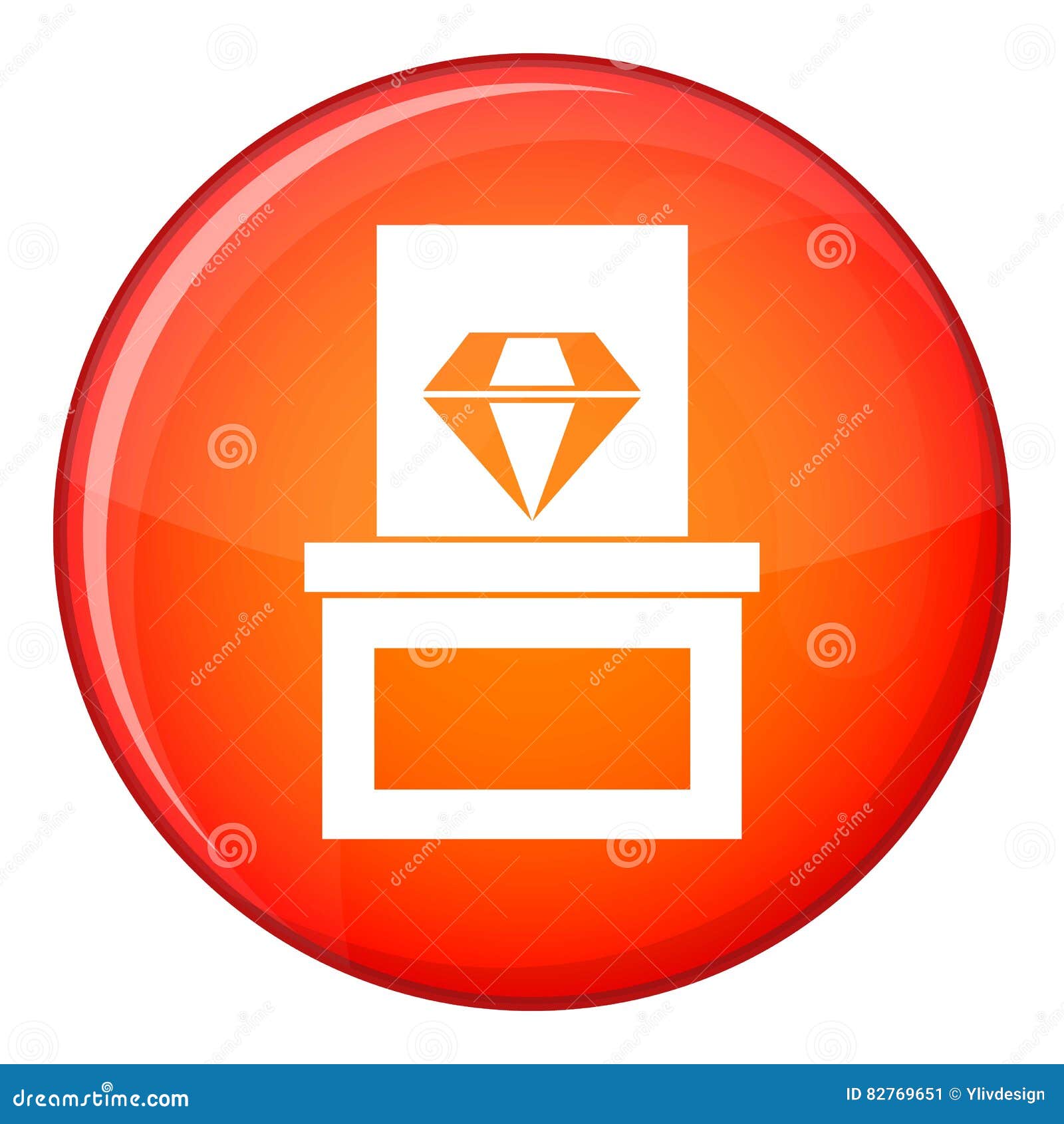 Diamond in Box Icon, Flat Style Stock Vector - Illustration of ...