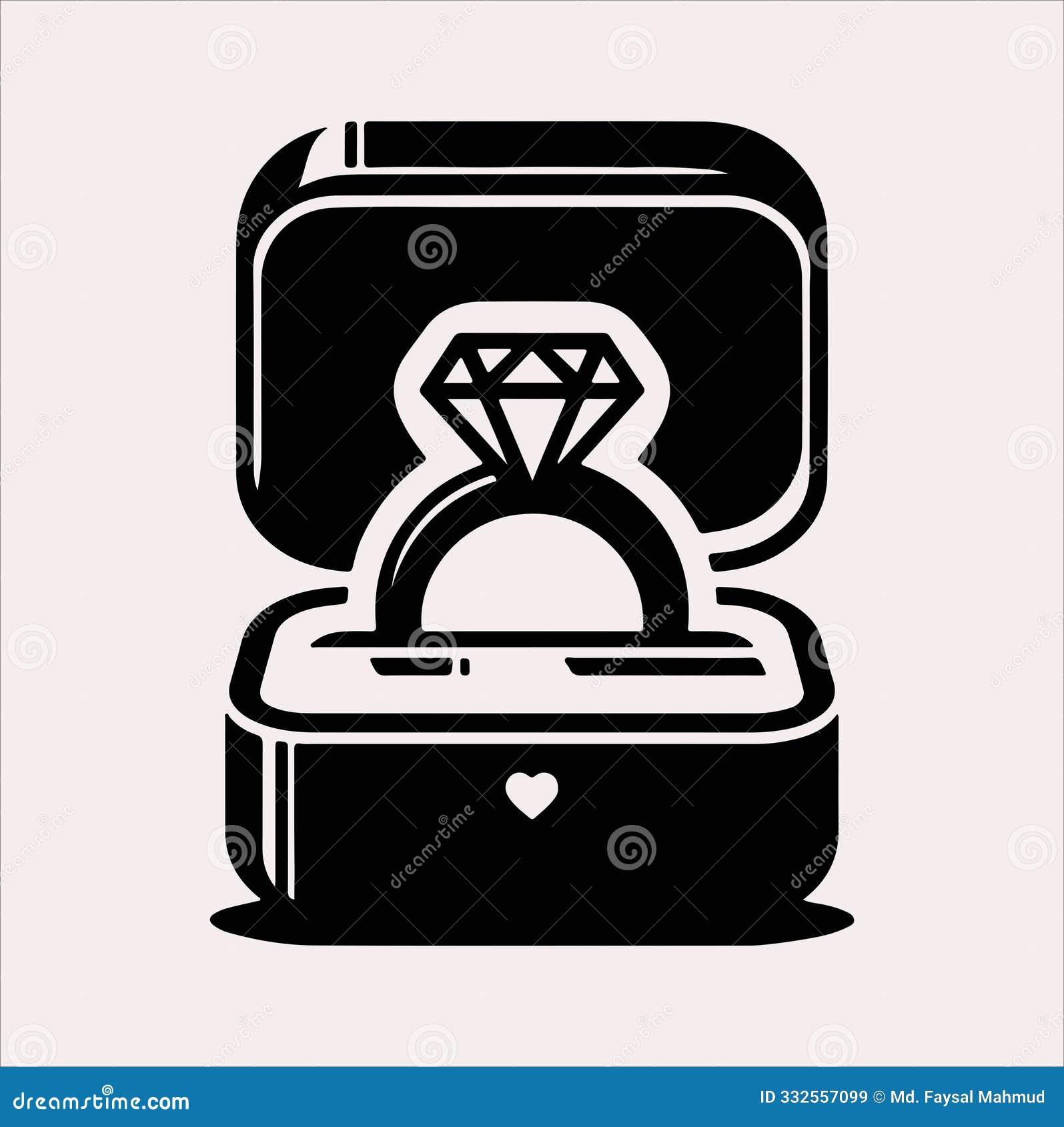 Diamond Box Silhouette Vector Illustration on a White Background Stock ...