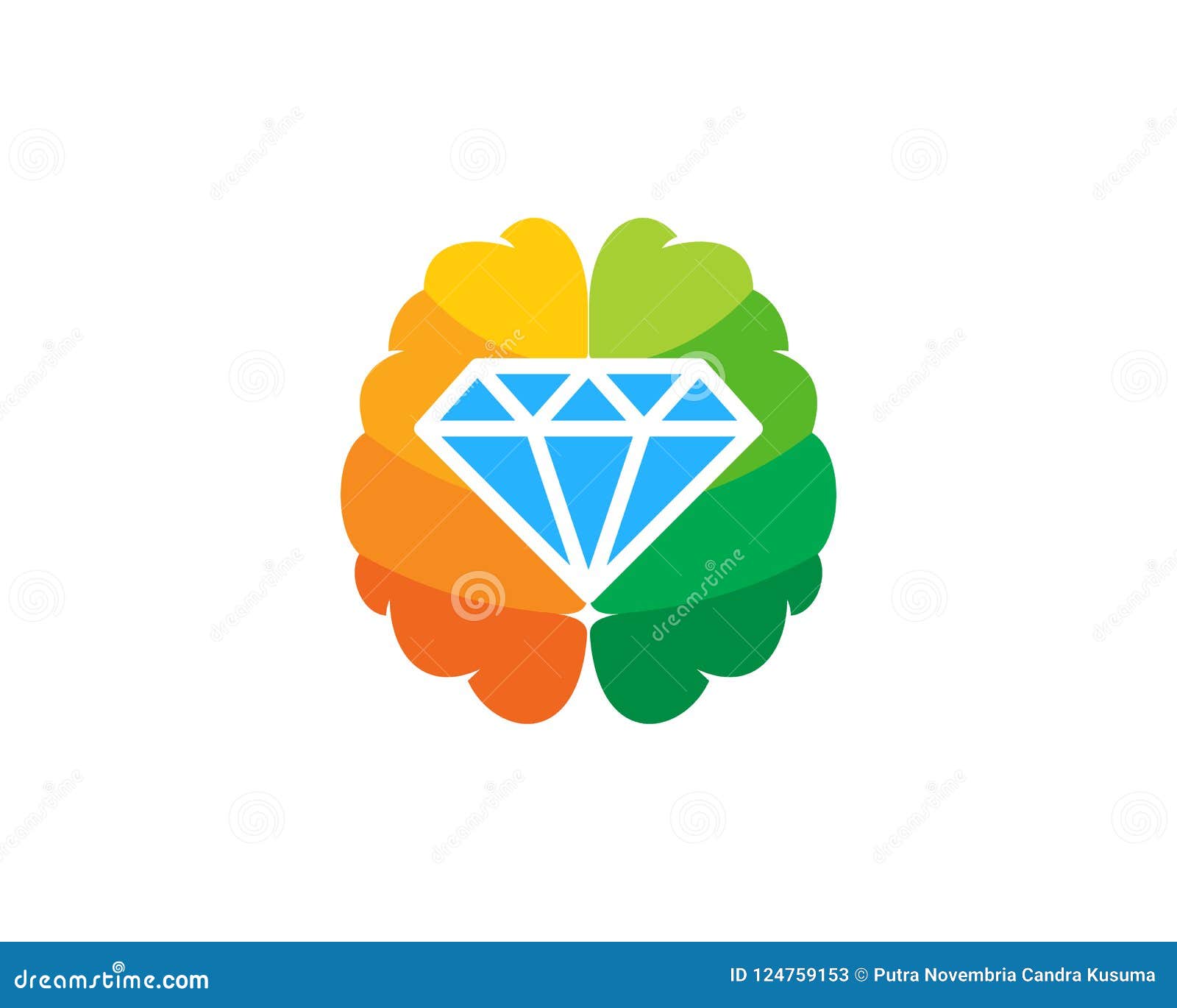 Diamond Brain Logo Icon Design Stock Vector - Illustration of brilliant ...