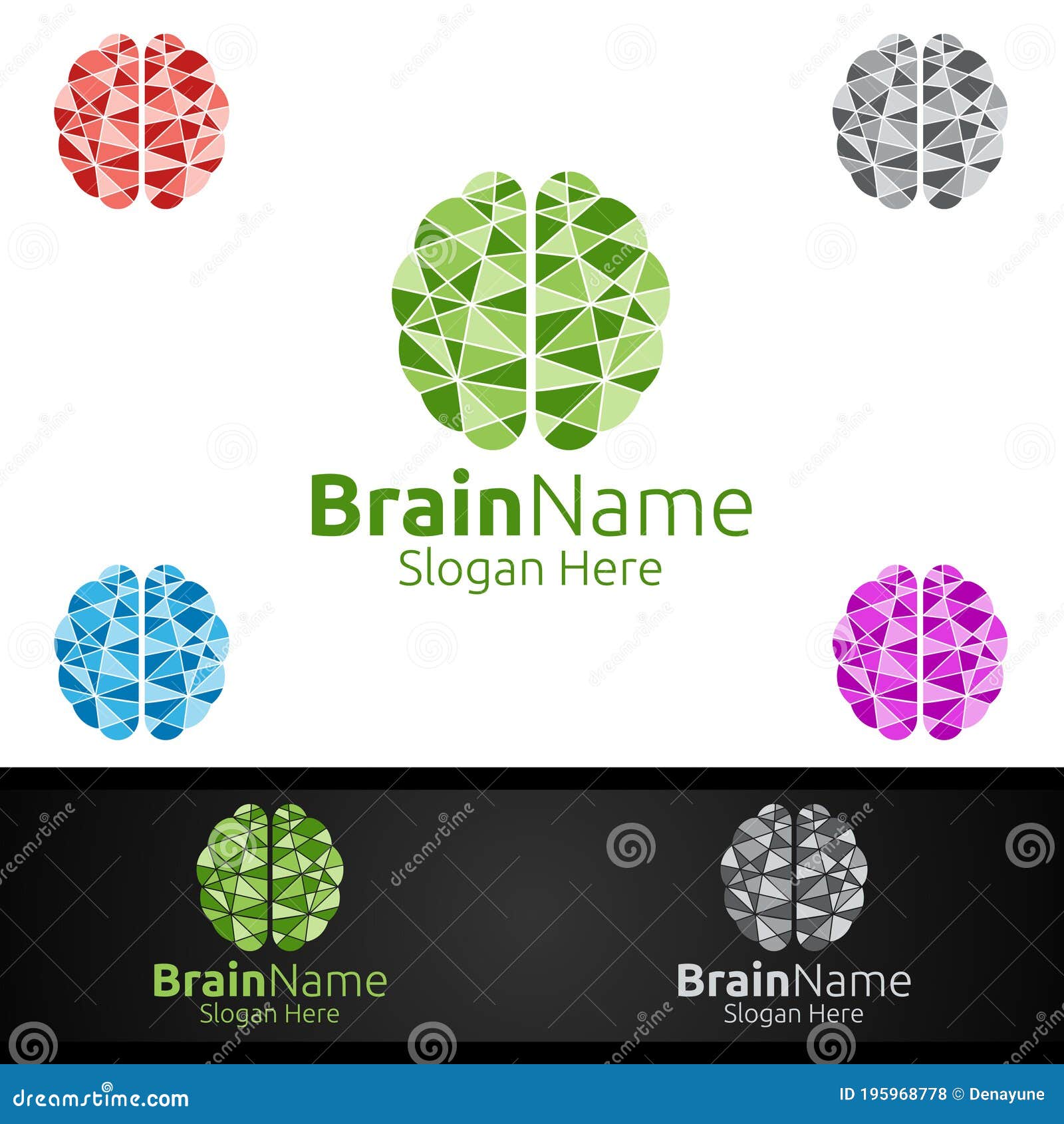 Diamond Brain Logo with Think Idea Concept Design Stock Vector ...