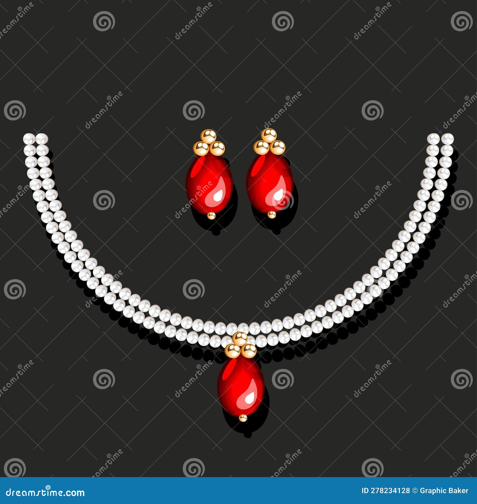 Diamond Bridal Jewelry Set Vector Illustration Stock Vector ...