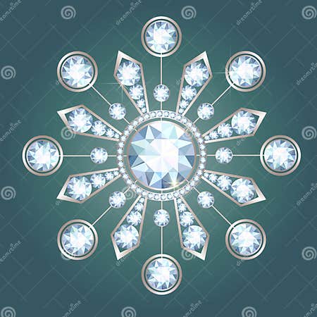 Diamond brooch stock vector. Illustration of beautiful - 45533109