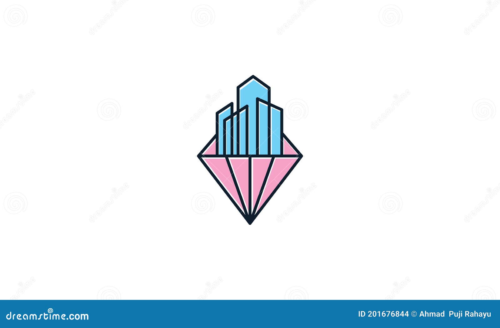 Diamond with Building Skyscraper Logo Vector Icon Illustration Design ...