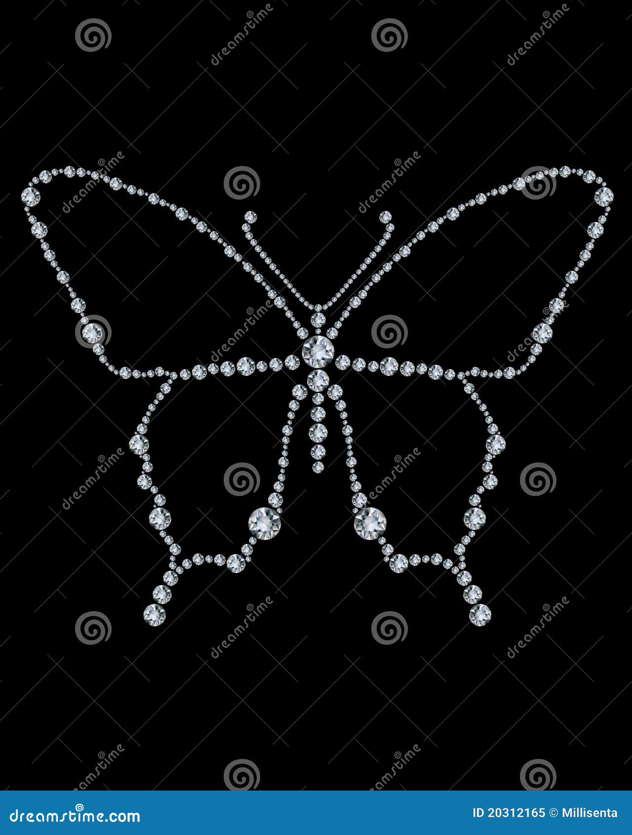 Diamond Butterfly, Illustration Stock Vector - Illustration of jewel ...