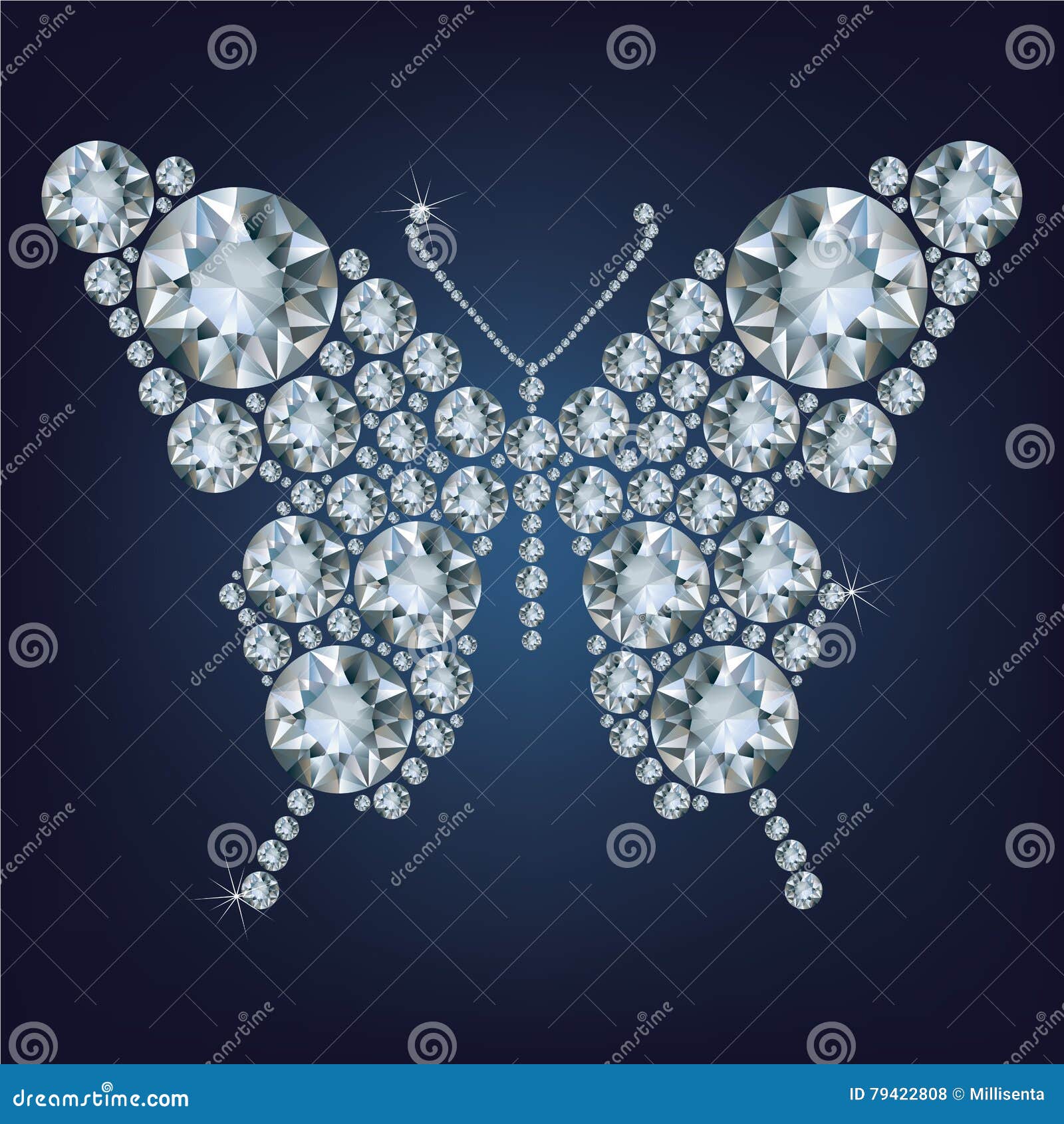 Diamond butterfly, stock vector. Illustration of bead - 79422808