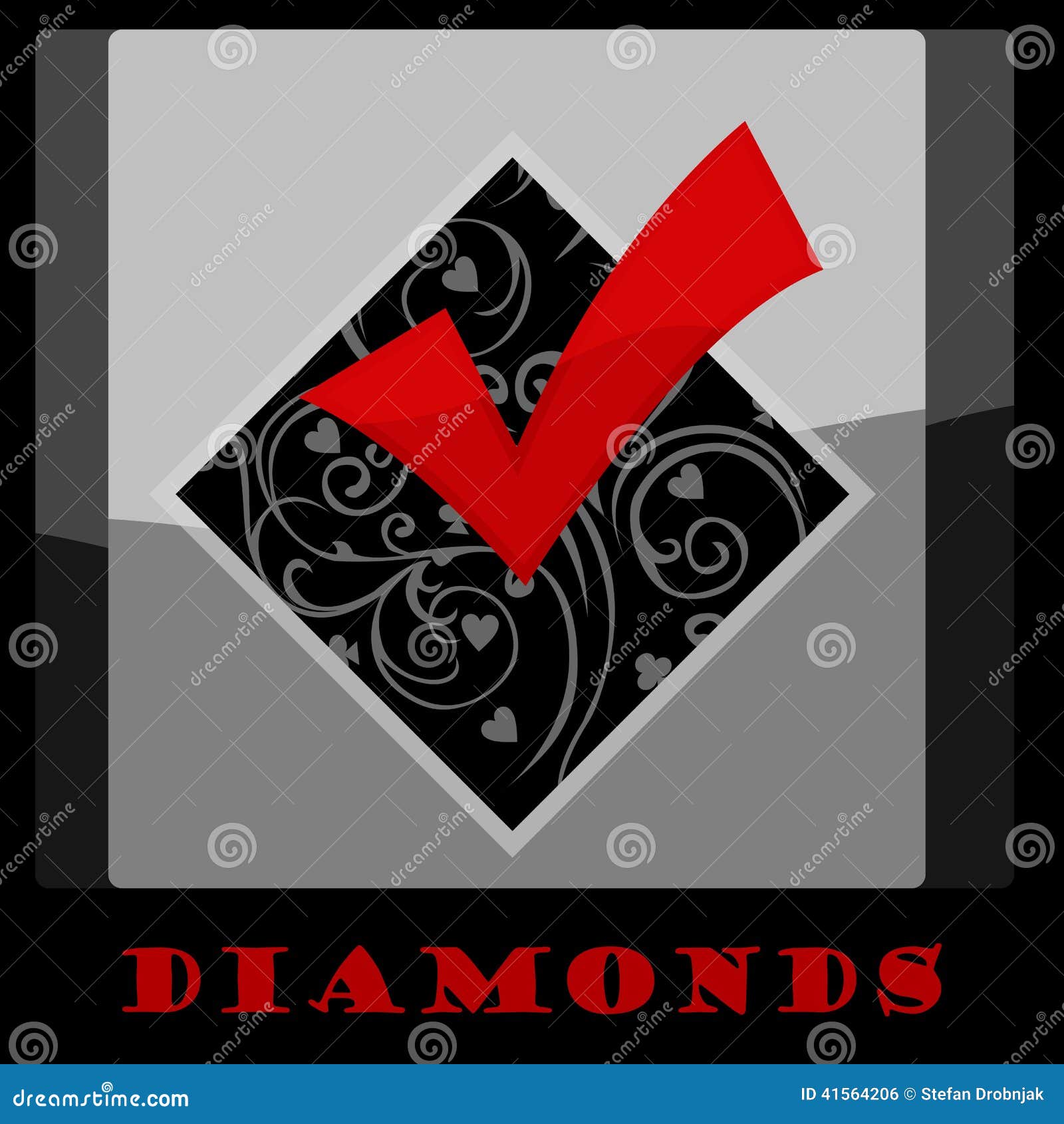 Red Diamond Card Achievers Symbol Stock Illustration | CartoonDealer ...