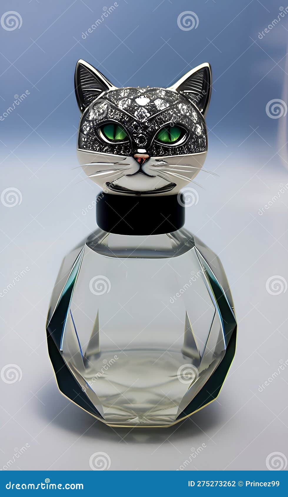 Diamond Cat S Head Design Perfume Bottle Stock Illustration ...