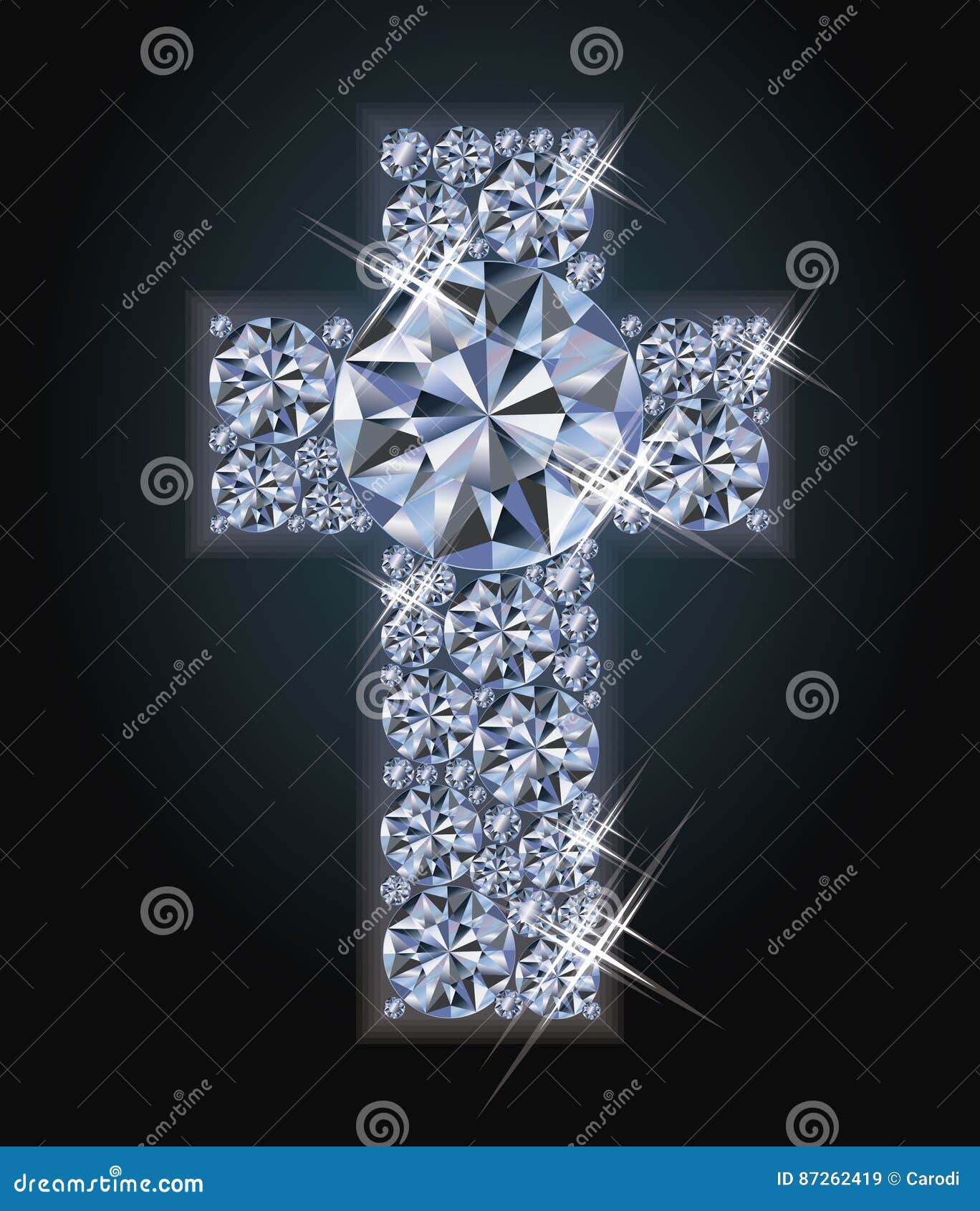 Diamond Catholic Cross Card, Vector Stock Vector - Illustration of ...