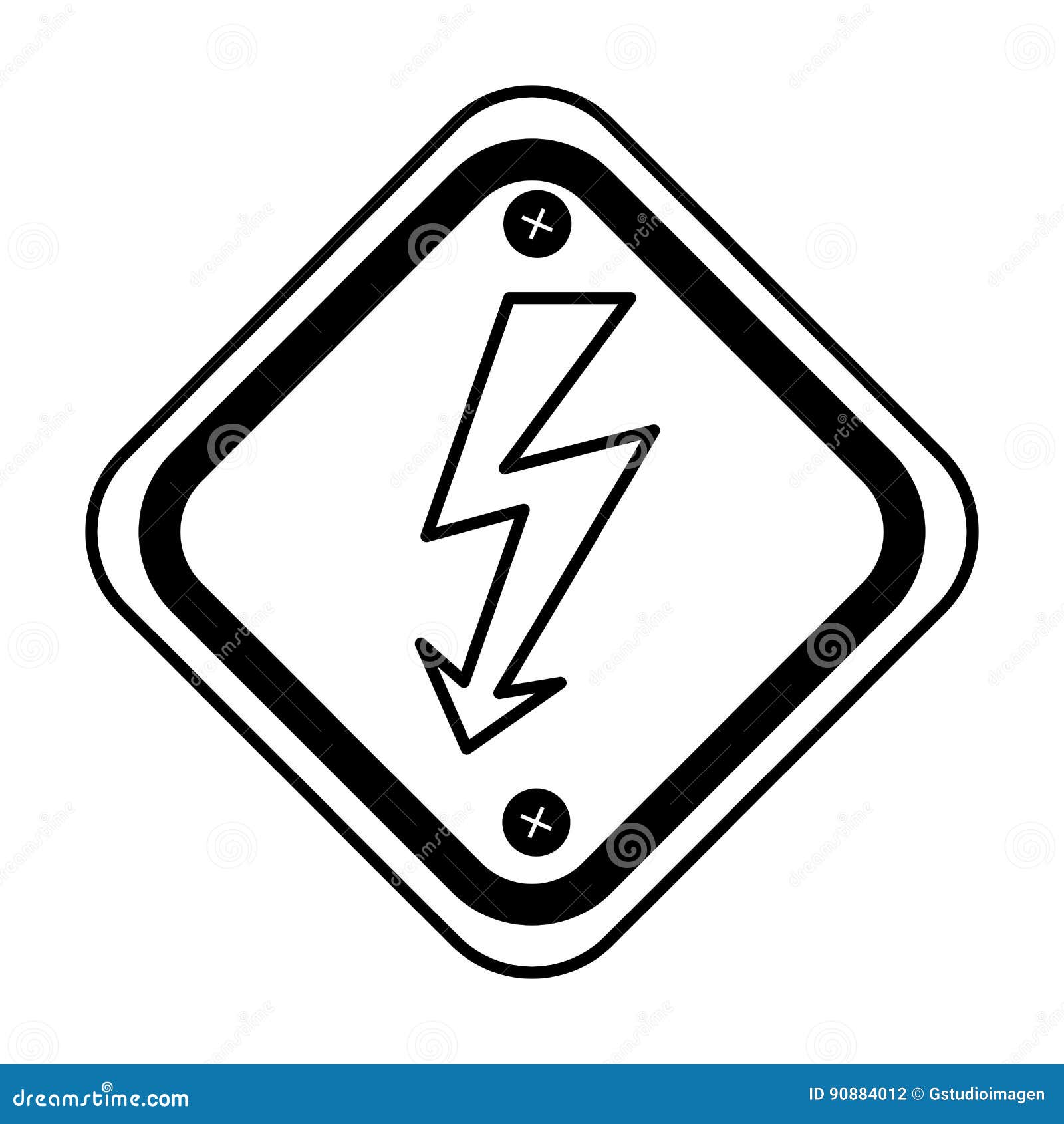 Diamond caution sign icon stock vector. Illustration of security - 90884012