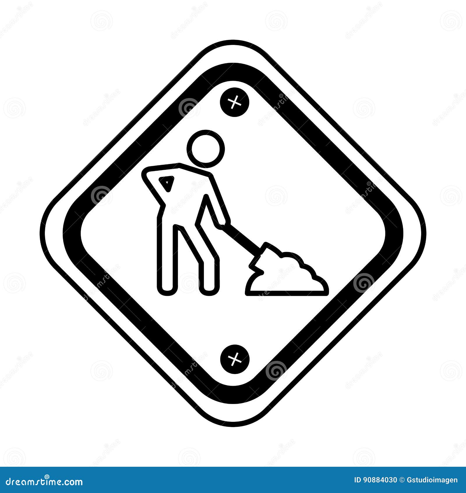 Diamond caution sign icon stock vector. Illustration of isolated - 90884030