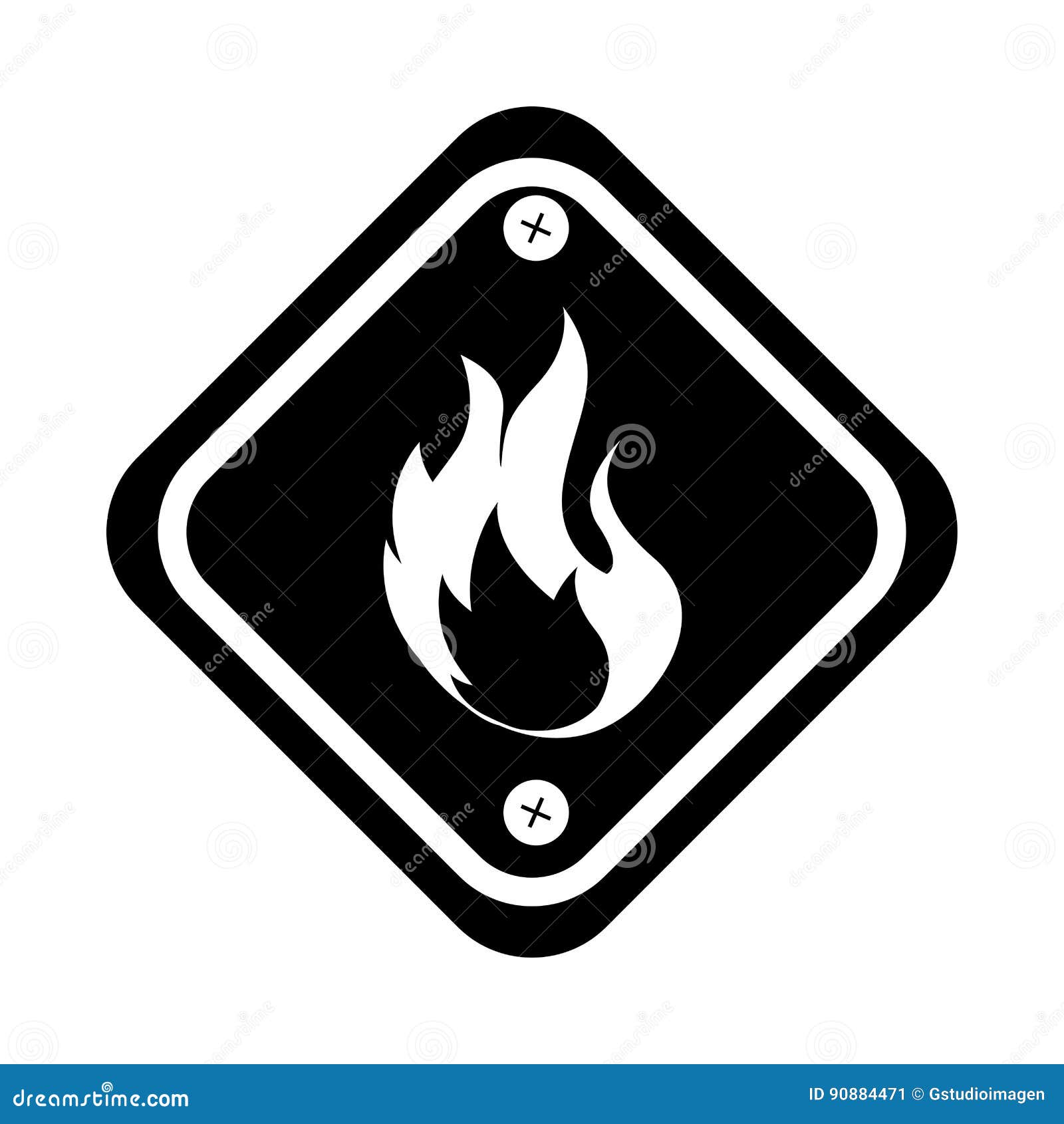 Diamond caution sign icon stock vector. Illustration of security - 90884471