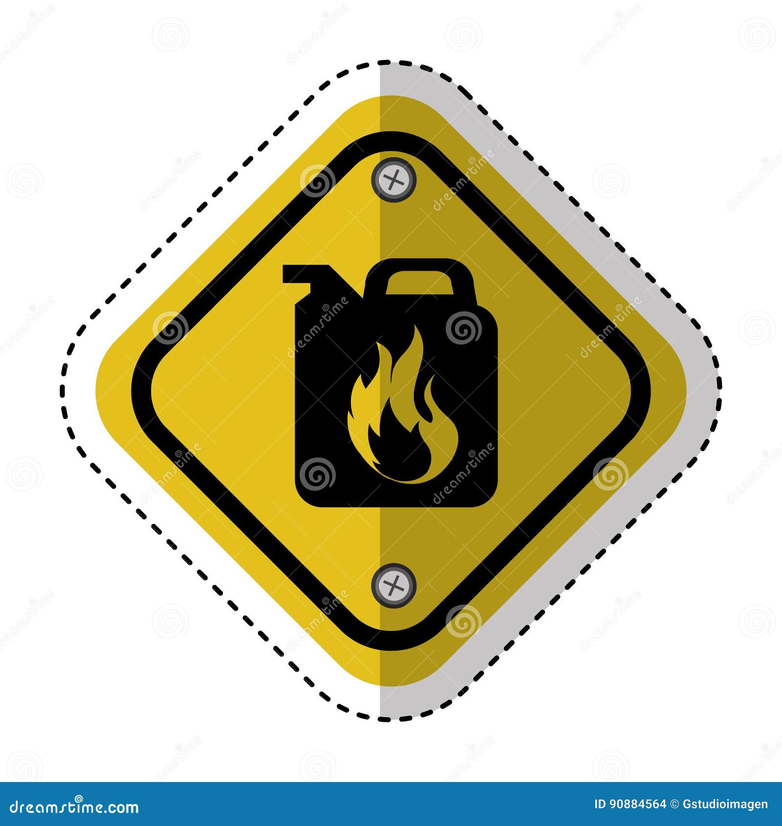 Diamond caution sign icon stock vector. Illustration of danger - 90884564