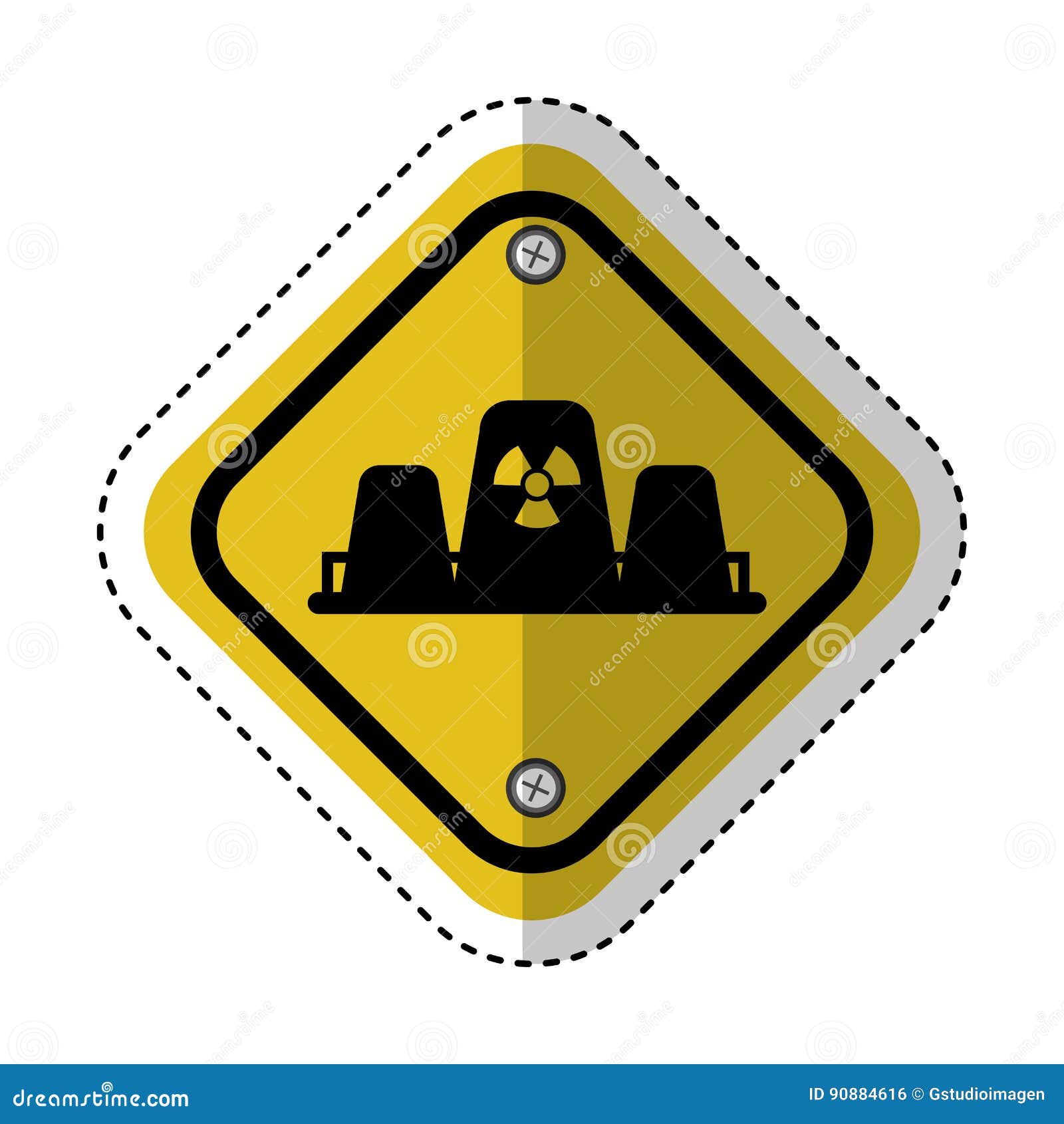 Diamond caution sign icon stock vector. Illustration of care - 90884616