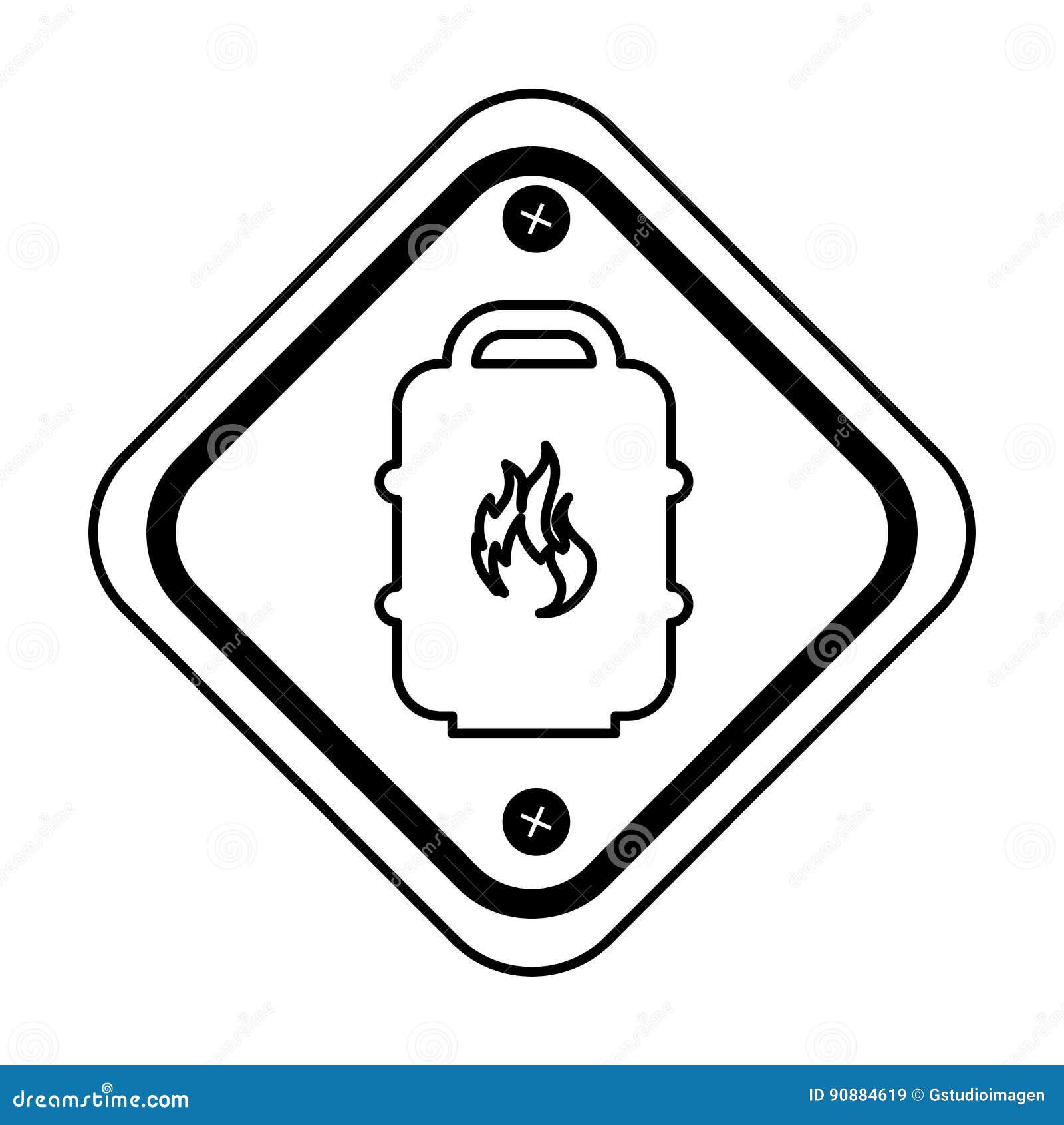 Diamond caution sign icon stock vector. Illustration of precaution ...