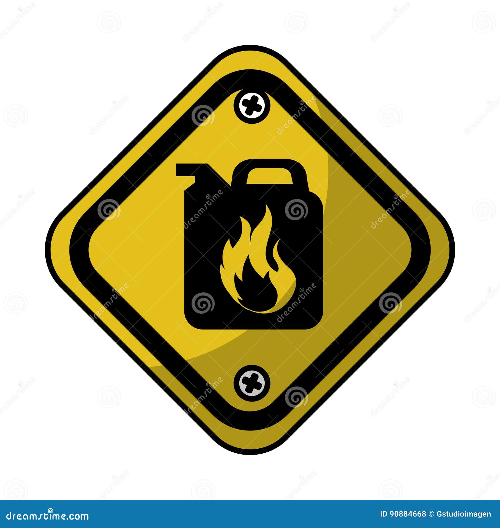 Diamond caution sign icon stock vector. Illustration of element - 90884668