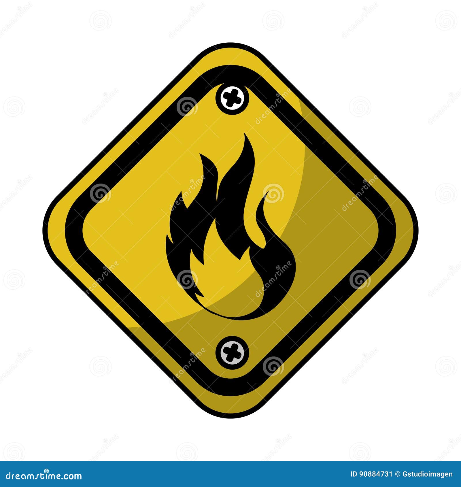 Diamond caution sign icon stock vector. Illustration of road - 90884731