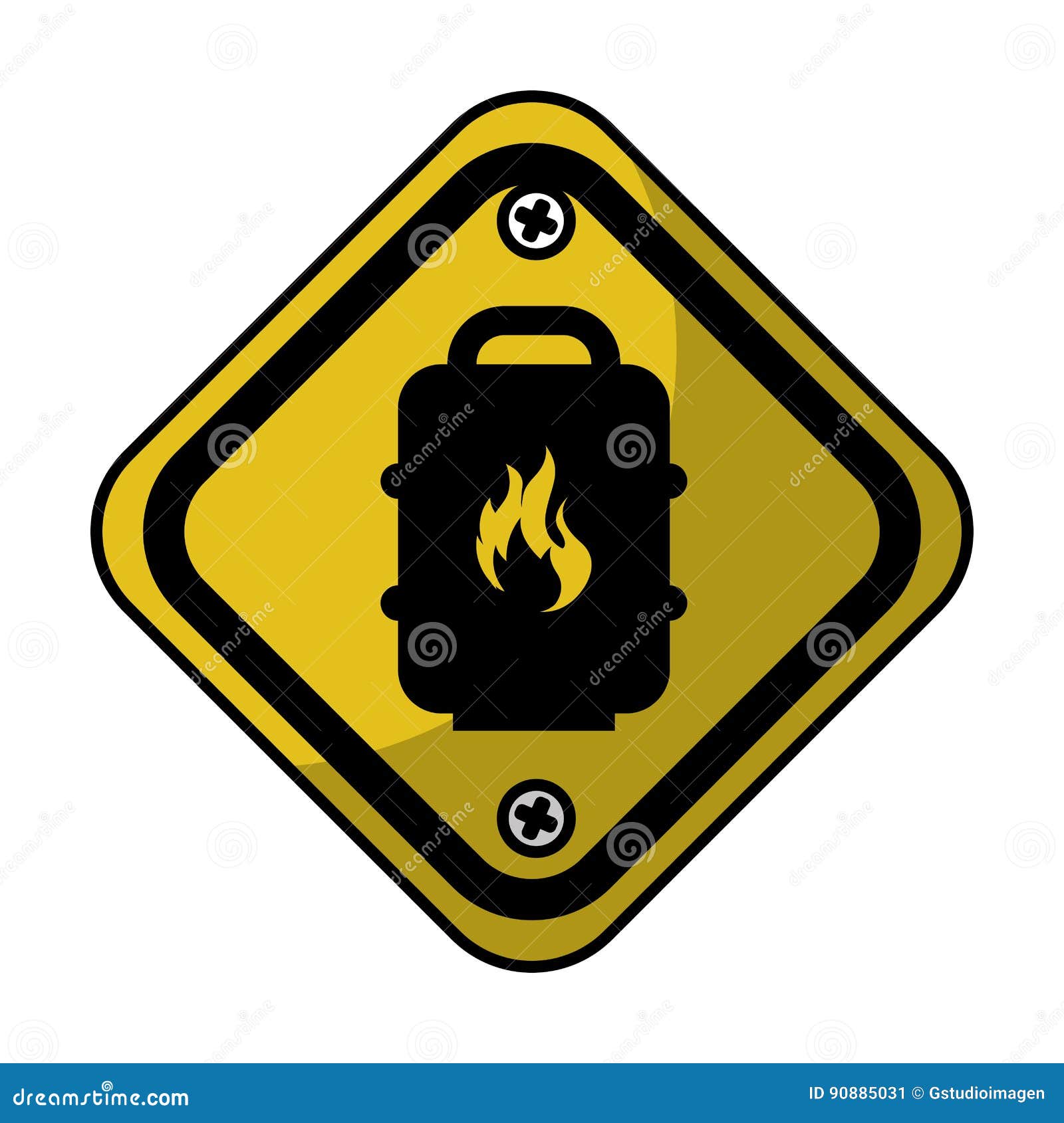 Diamond caution sign icon stock vector. Illustration of attention ...