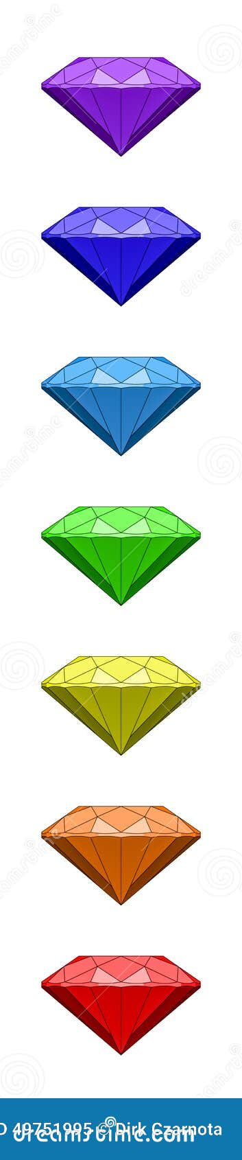 Diamond Chakra Rainbow Colors Stock Illustration - Illustration of ...