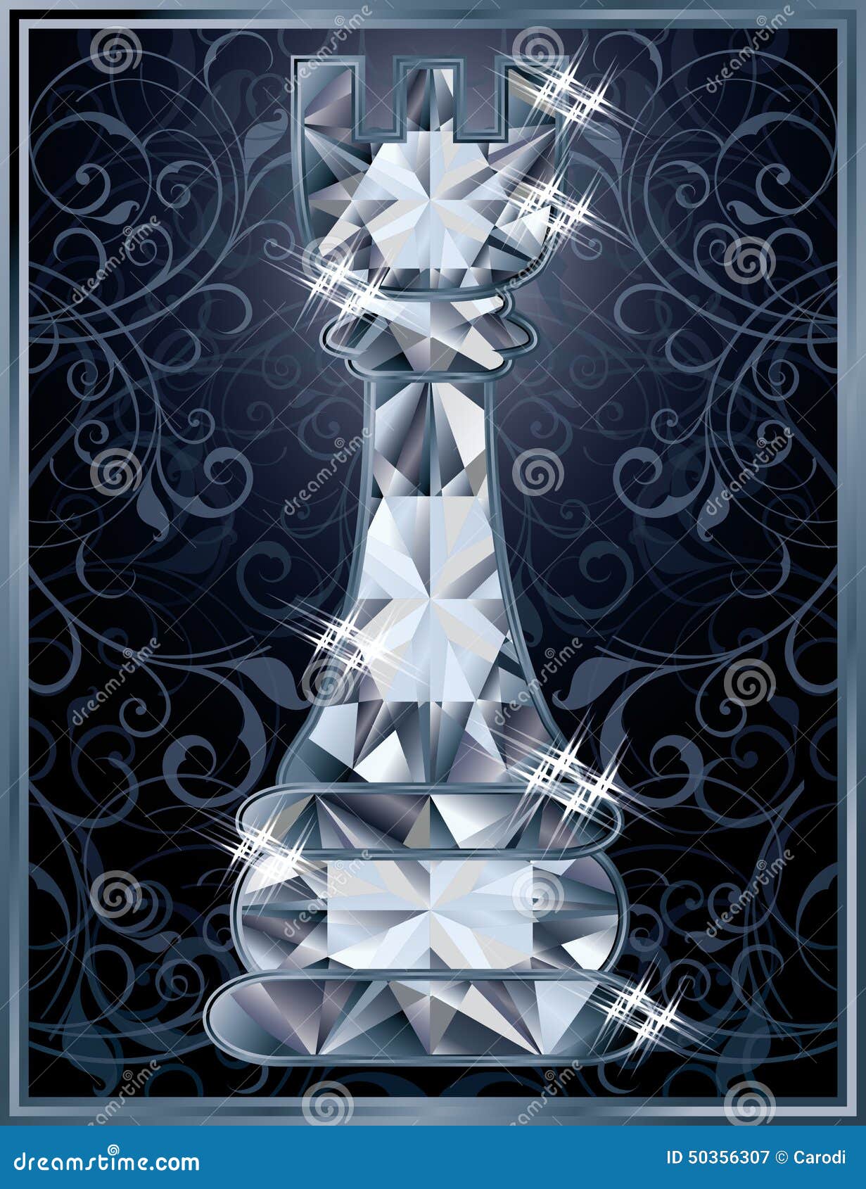 Diamond chess Rook card stock vector. Illustration of business - 50356307