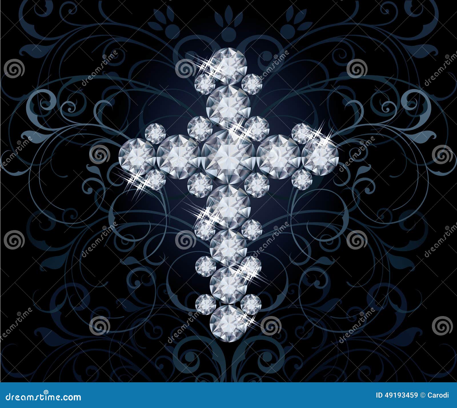 Diamond Christian Cross, Invitation Card Stock Vector - Illustration of ...