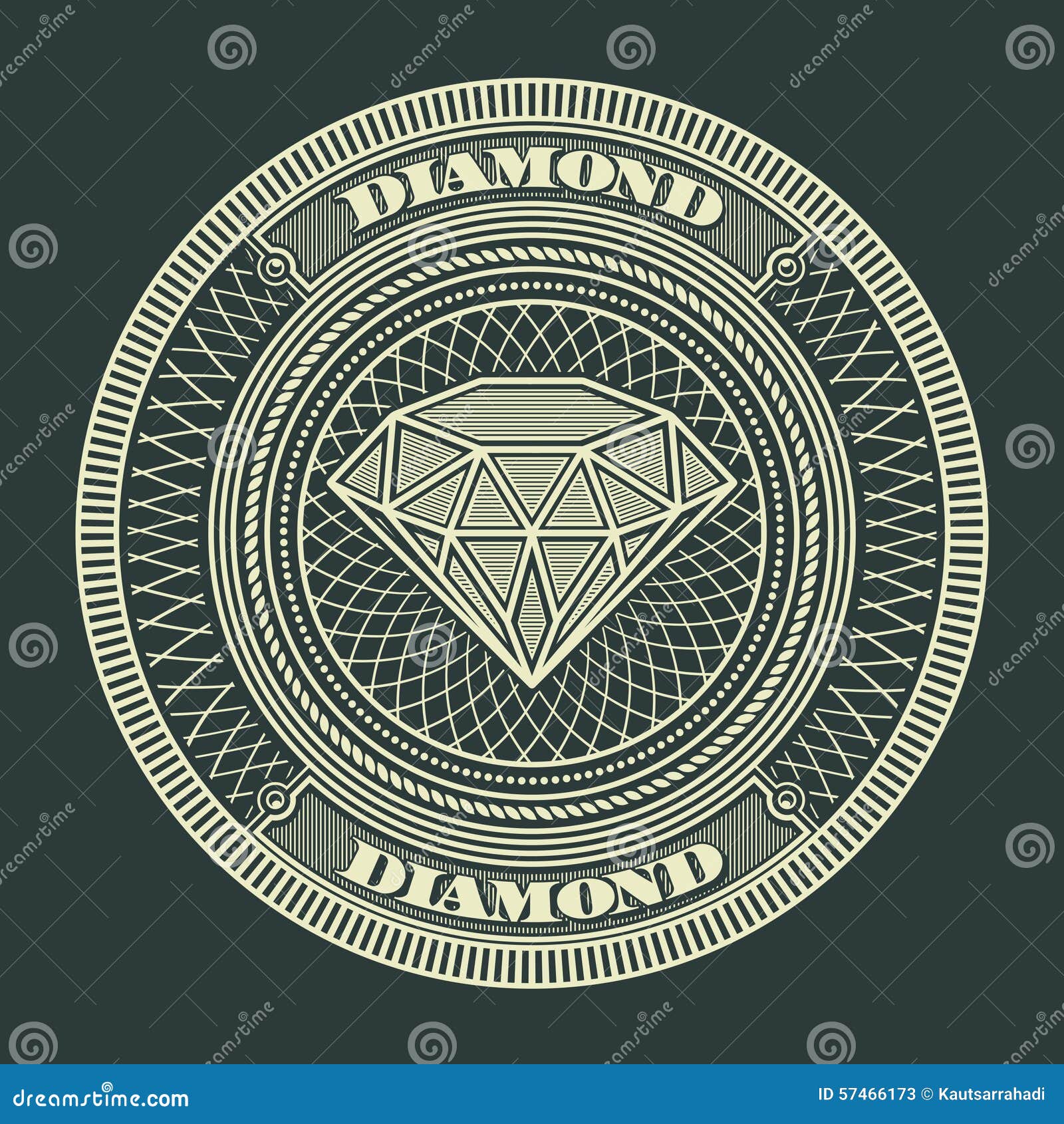 Diamond circle decorative stock vector. Illustration of diamond - 57466173