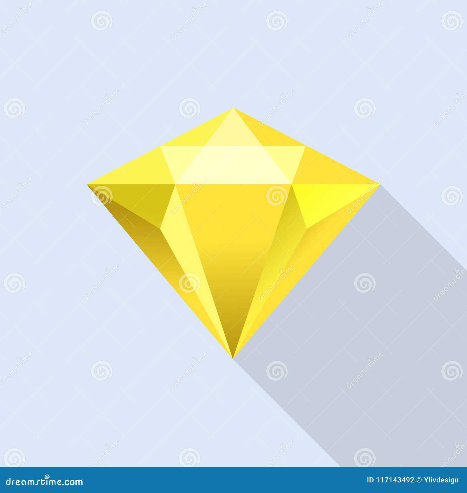 Diamond Citrine Icon, Flat Style Stock Vector - Illustration of amber ...