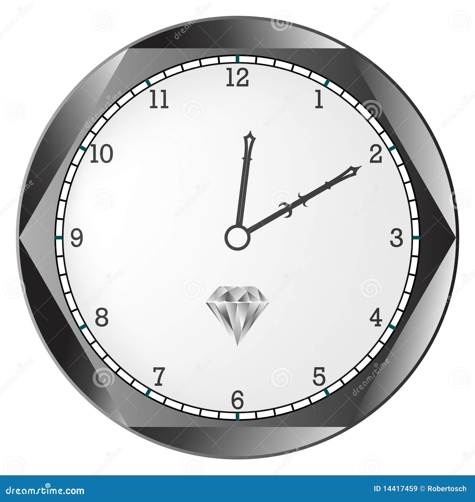 Diamond clock stock vector. Illustration of reflection - 14417459