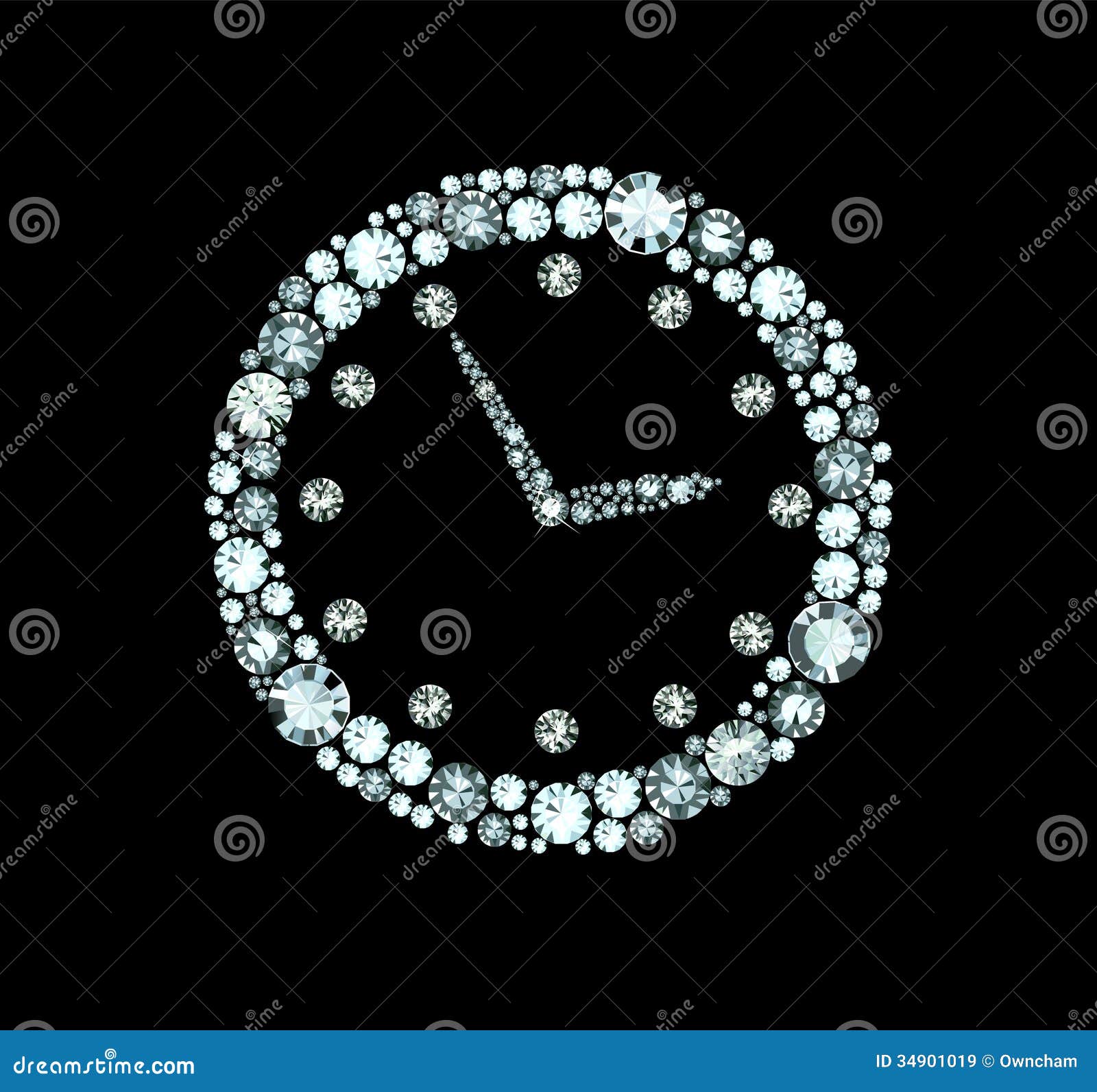 Diamond Clock stock vector. Illustration of measure, hour - 34901019