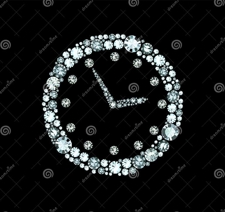 Diamond Clock stock vector. Illustration of measure, hour - 34901019