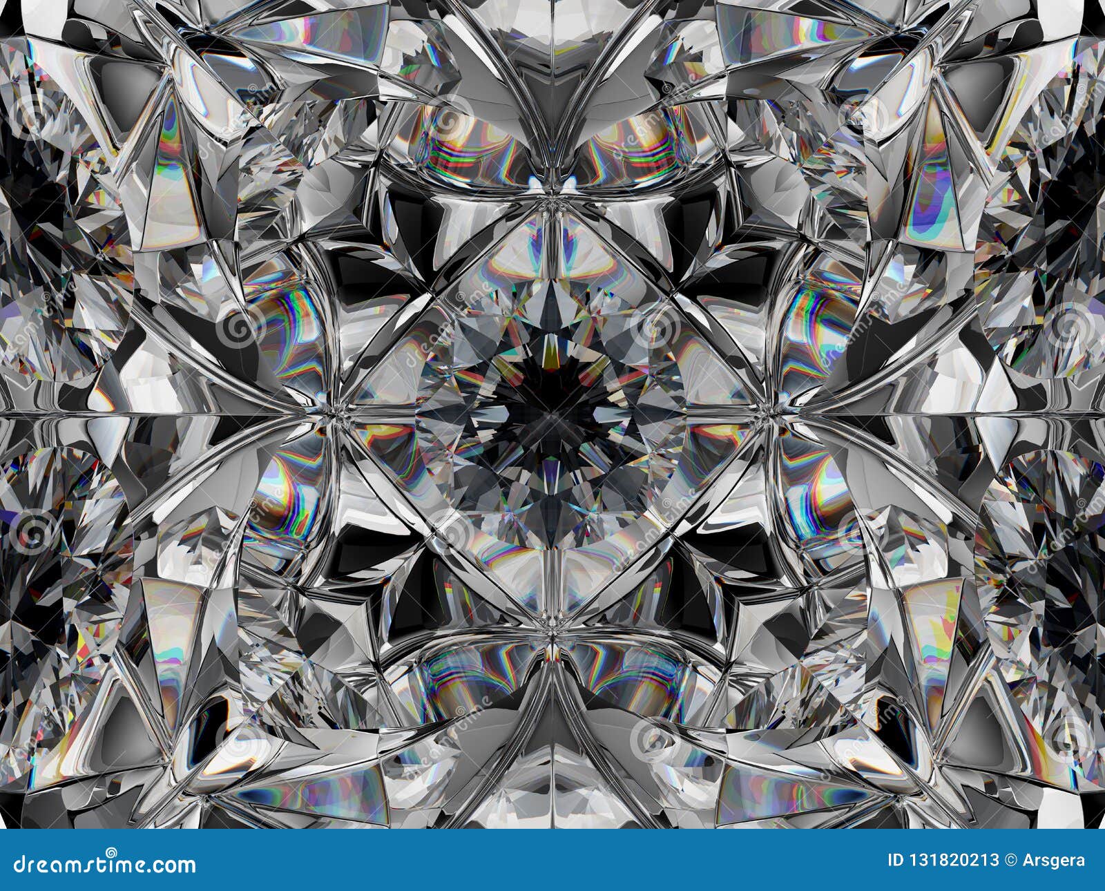 Diamond Closeup and Kaleidoscope Pattern Stock Illustration ...